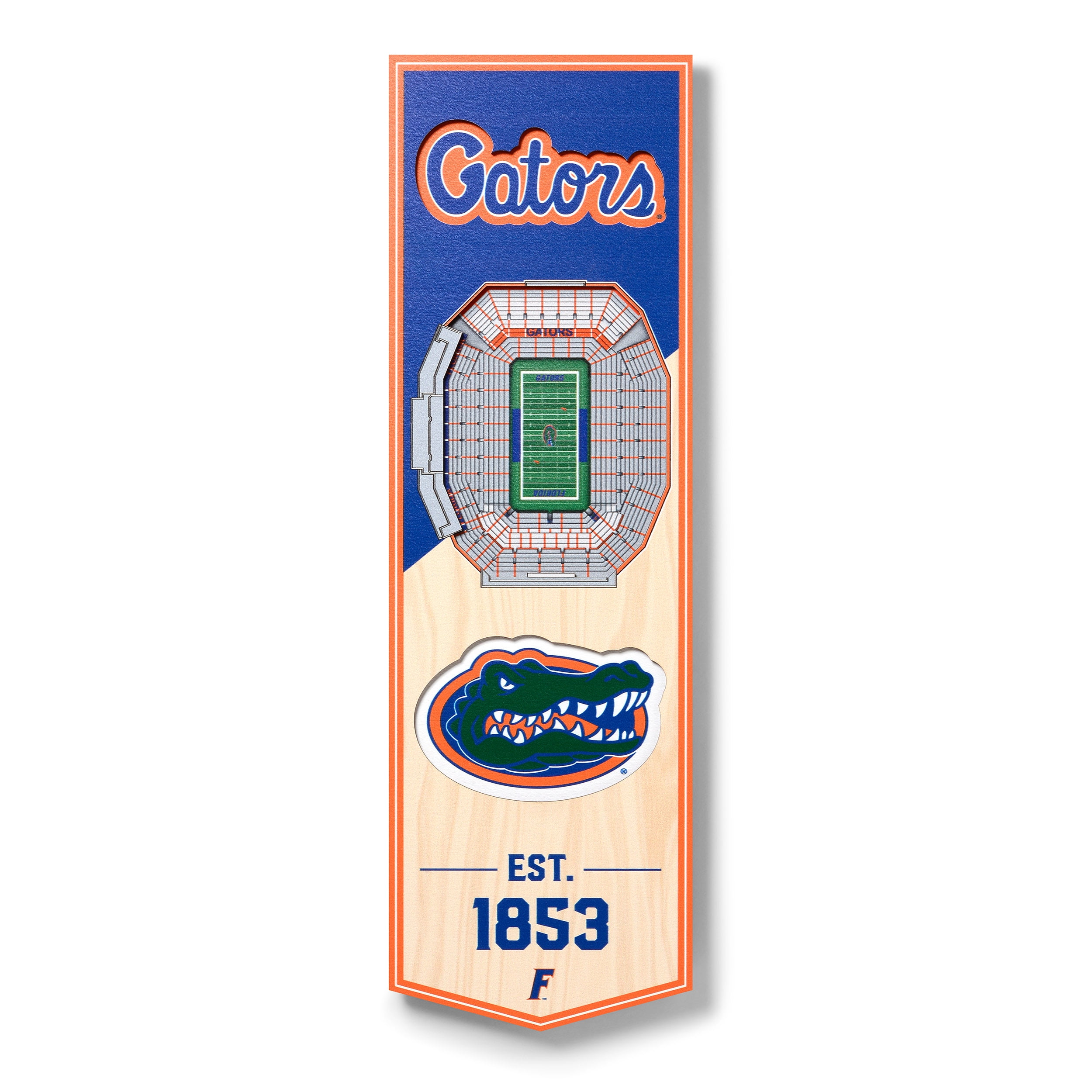 YouTheFan NCAA Florida Gators 6'' x 19'' 3D Stadium View Banner ...