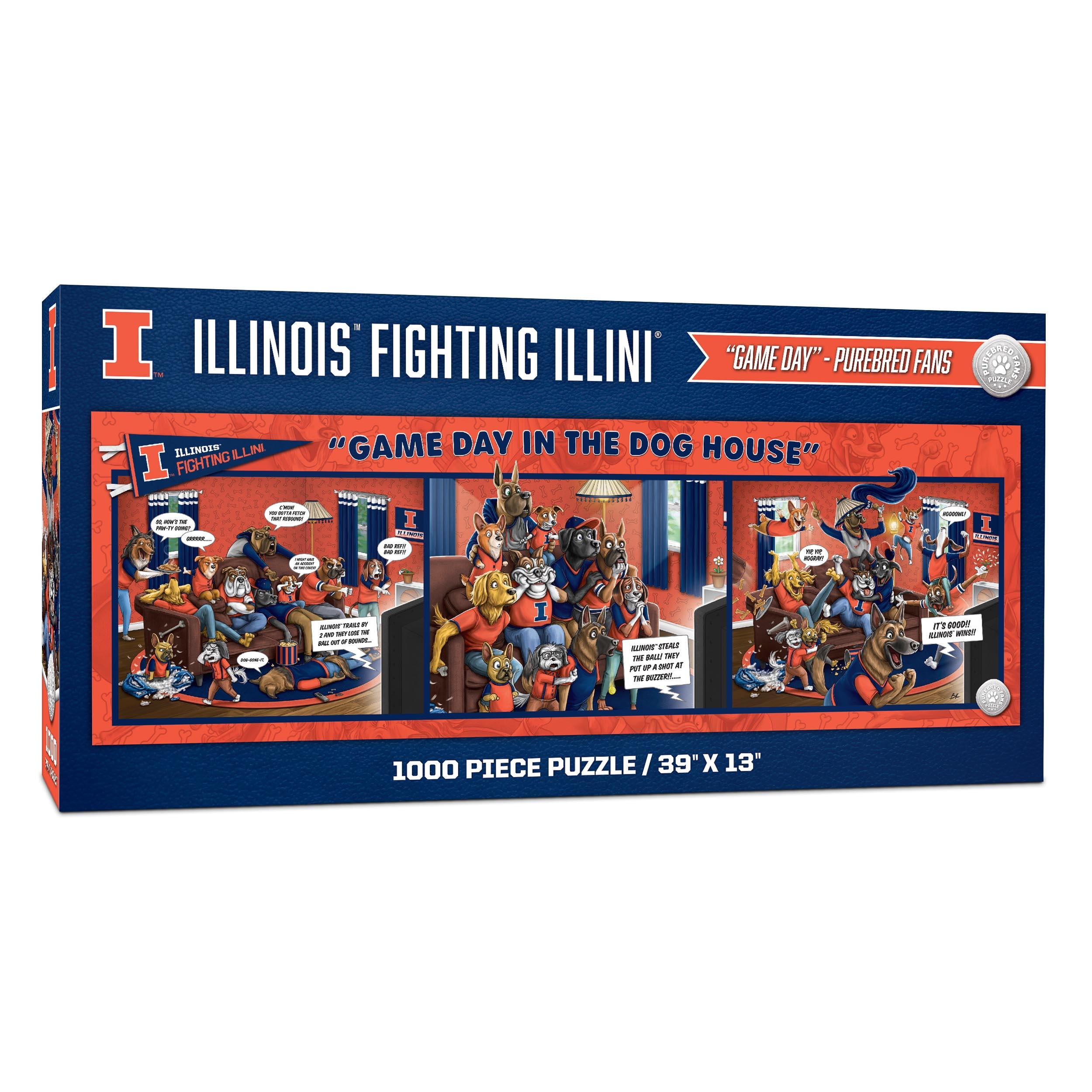 YouTheFan NCAA Illinois Fighting Illini Purebred Fans Gameday in the Dog House 1000PC Puzzle ...