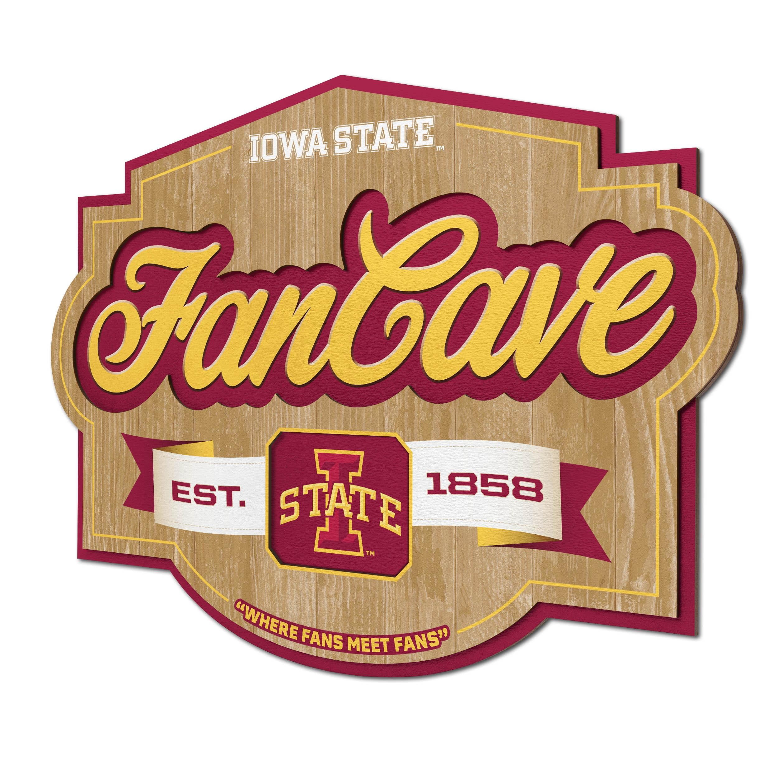 NCAA Iowa State Cyclones 3D Fan Cave Sign - Official Logo - Walmart.com