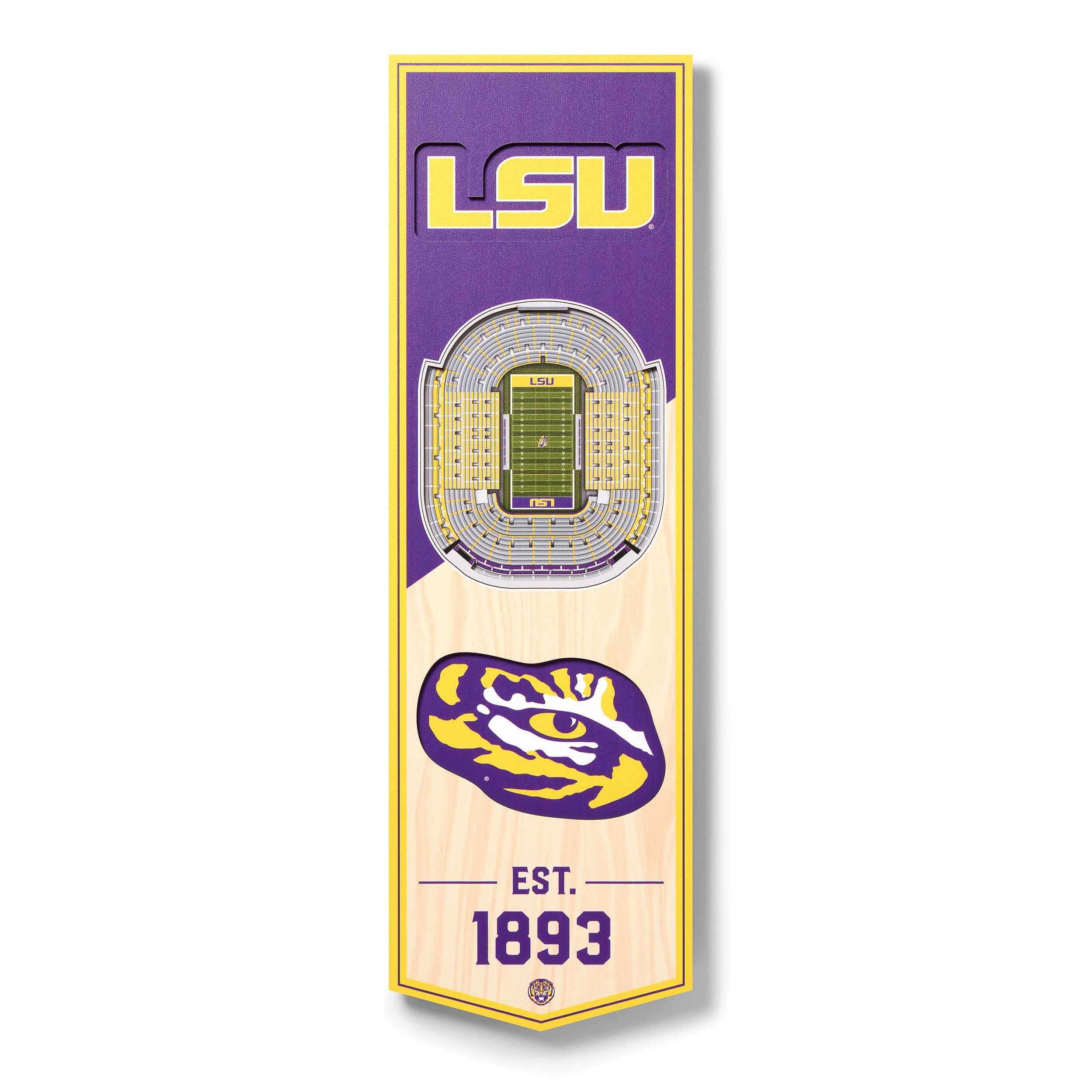 LSU Tigers 6'' x 19'' 3D StadiumView Banner - Walmart.com