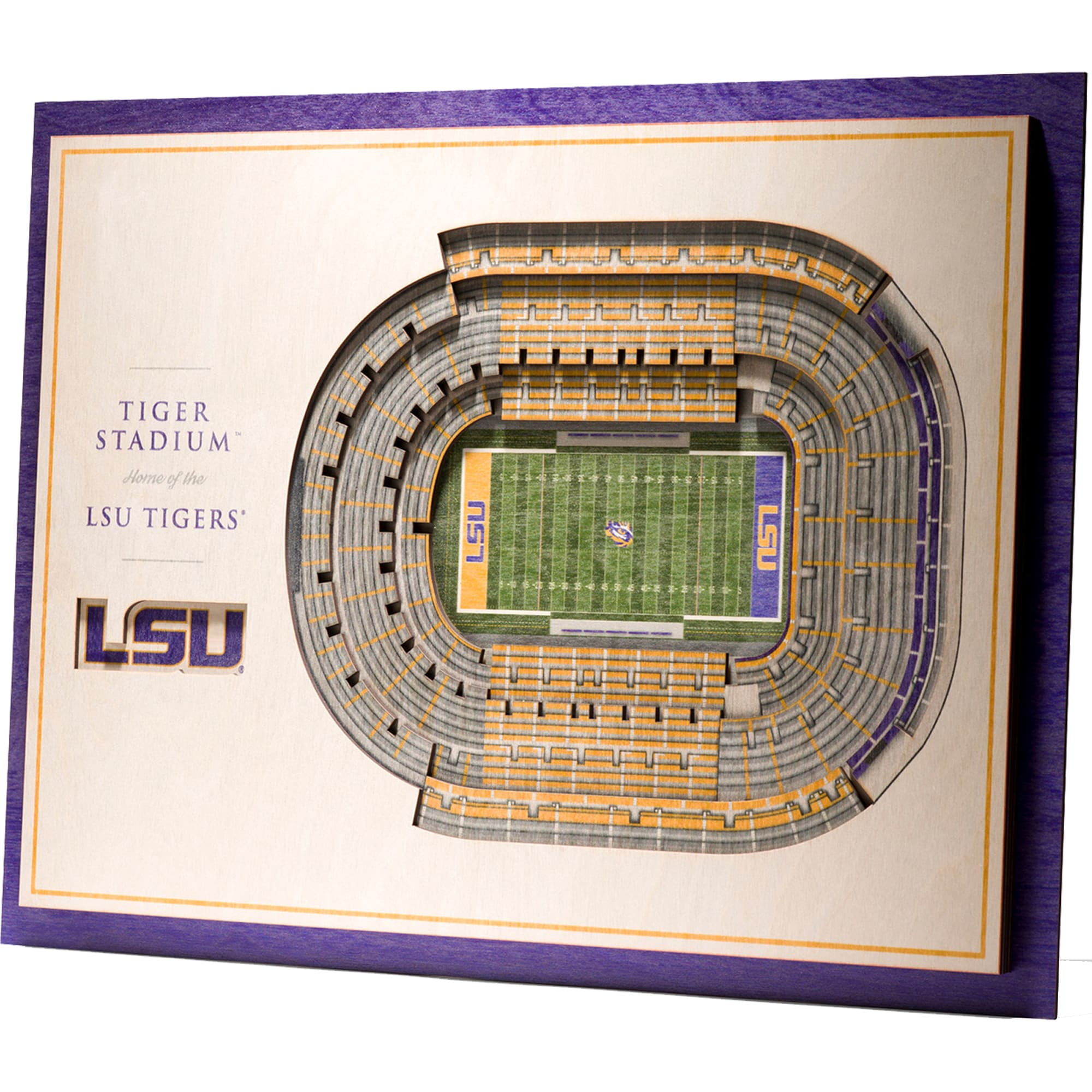 YouTheFan NCAA LSU Tigers 5-Layer 3D Wall Art Decor - Tiger Stadium ...
