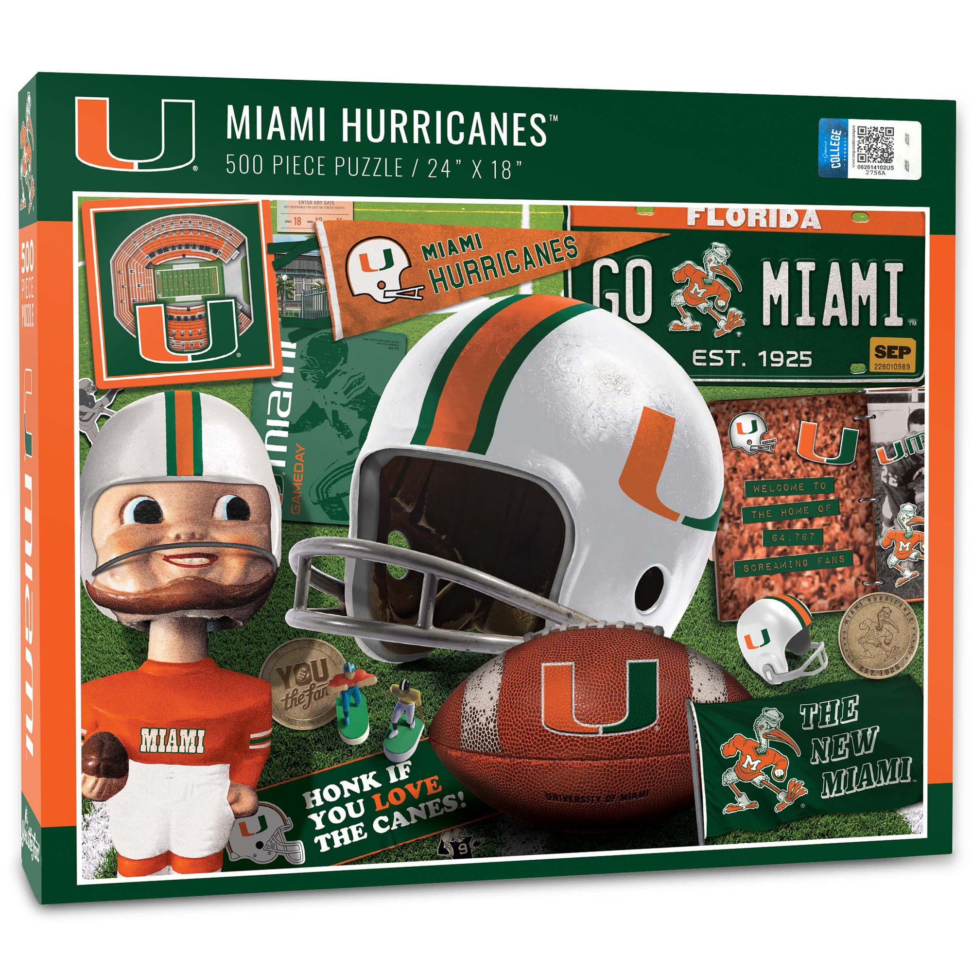 Miami Hurricanes 500-Piece Retro Series Puzzle - Walmart.com