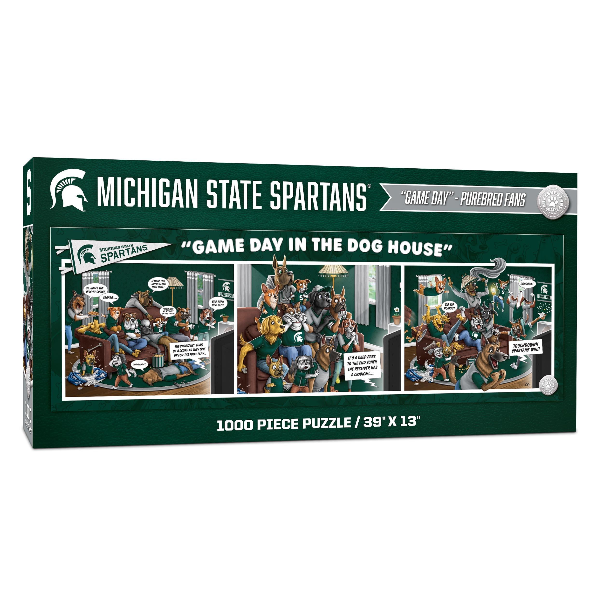 YouTheFan NCAA Michigan State Spartans Purebred Fans Gameday in the Dog House 1000PC Puzzle ...