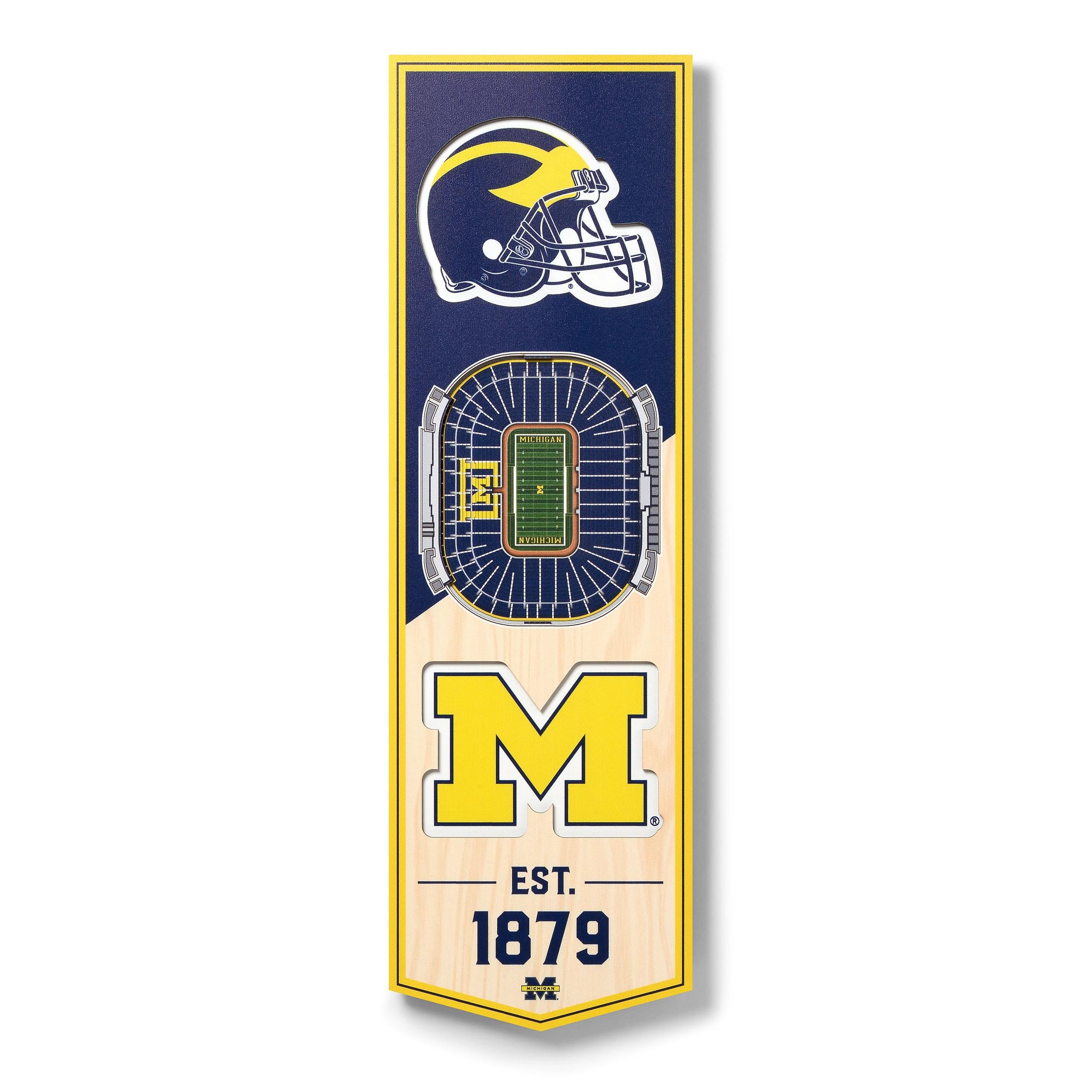 YouTheFan NCAA Michigan Wolverines 3D Stadium Banner 6x19 - Walmart.com