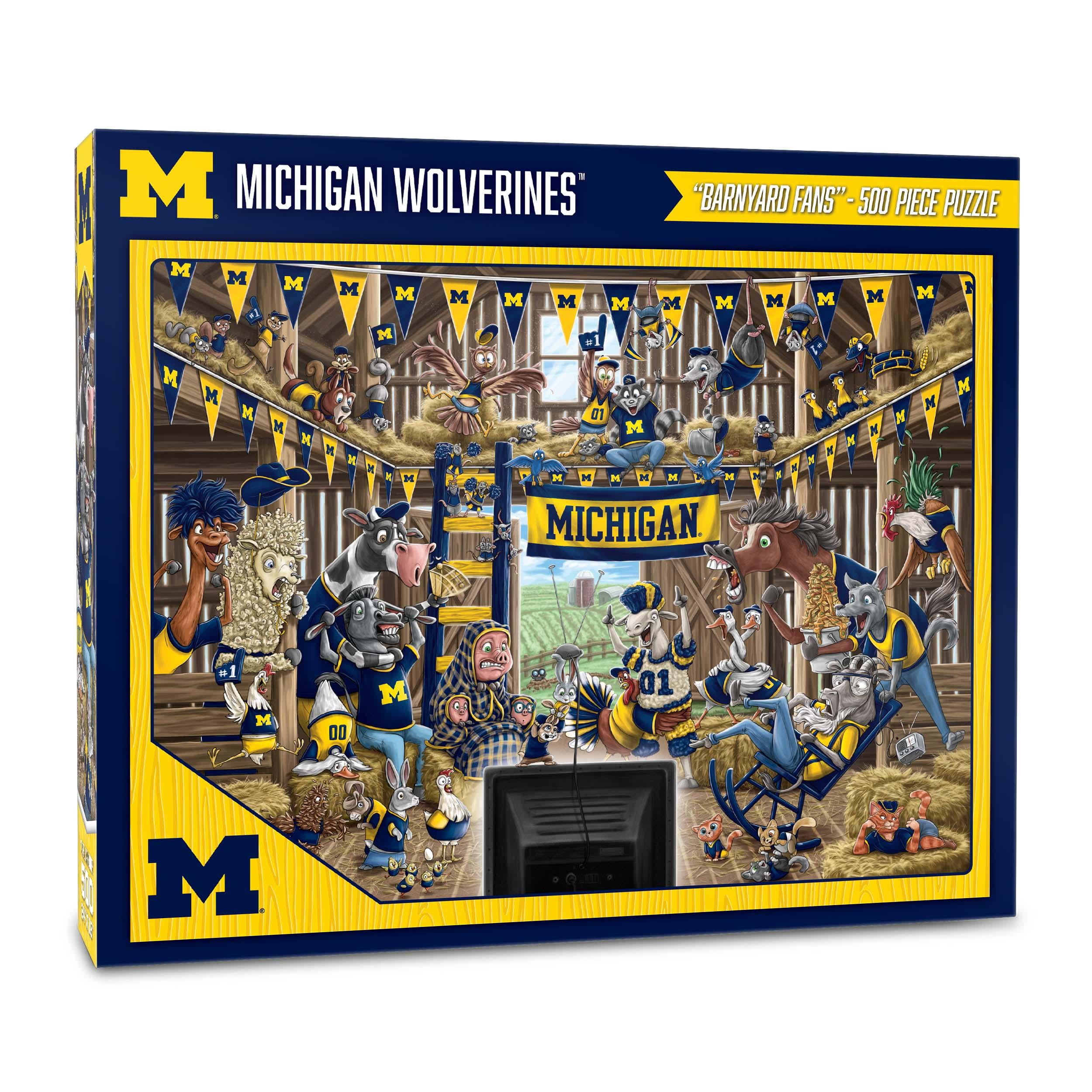 Michigan Wolverines 500-Piece Jigsaw Puzzle - Celebrate with Barnyard ...