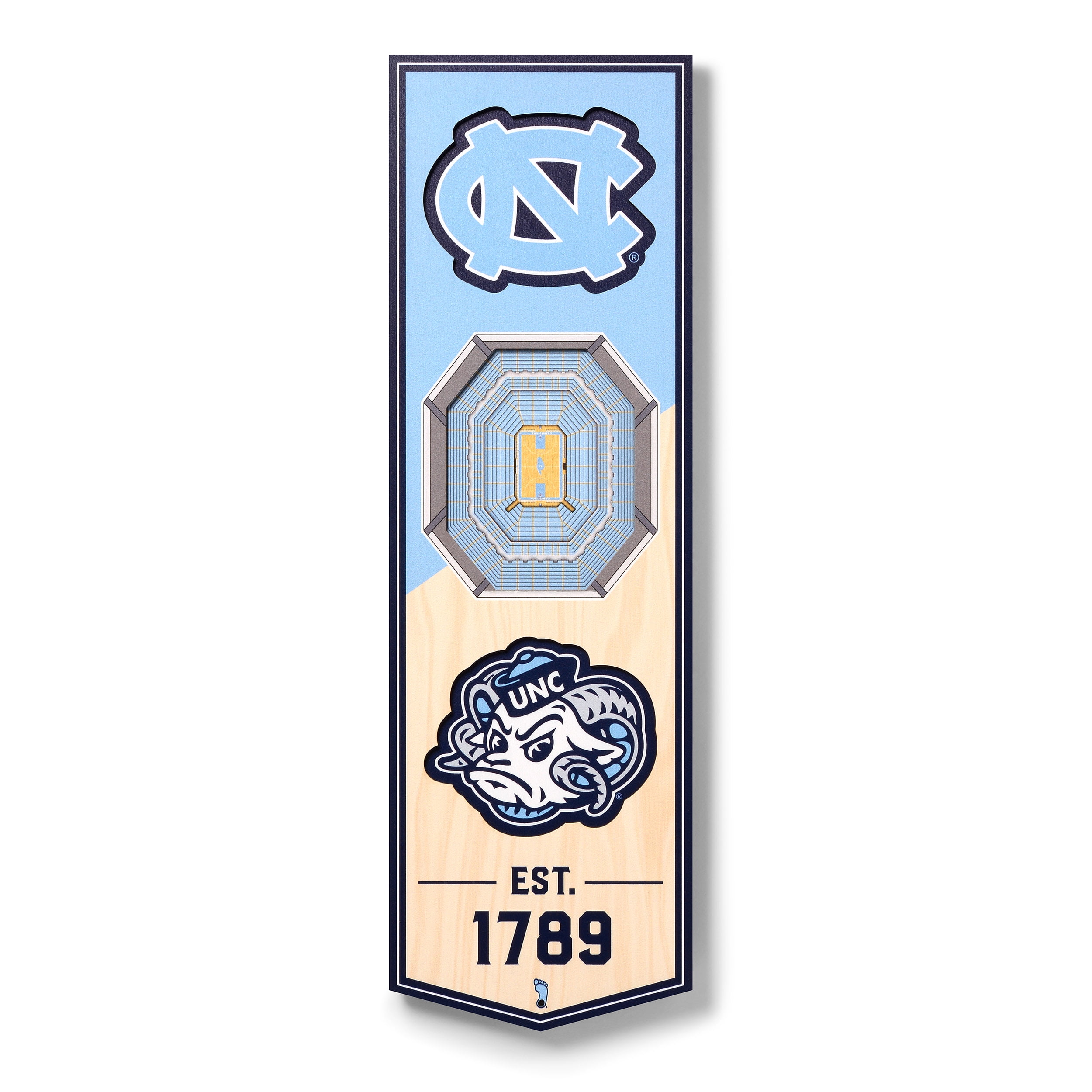 YouTheFan NCAA North Carolina Tar Heels 6'' x 19'' 3D Stadium View ...