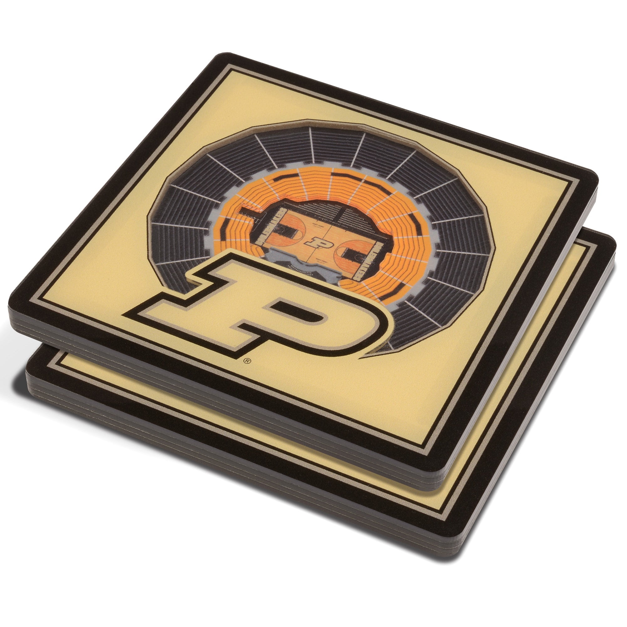 Yellow Purdue Boilermakers 3D StadiumViews Coasters - Walmart.com