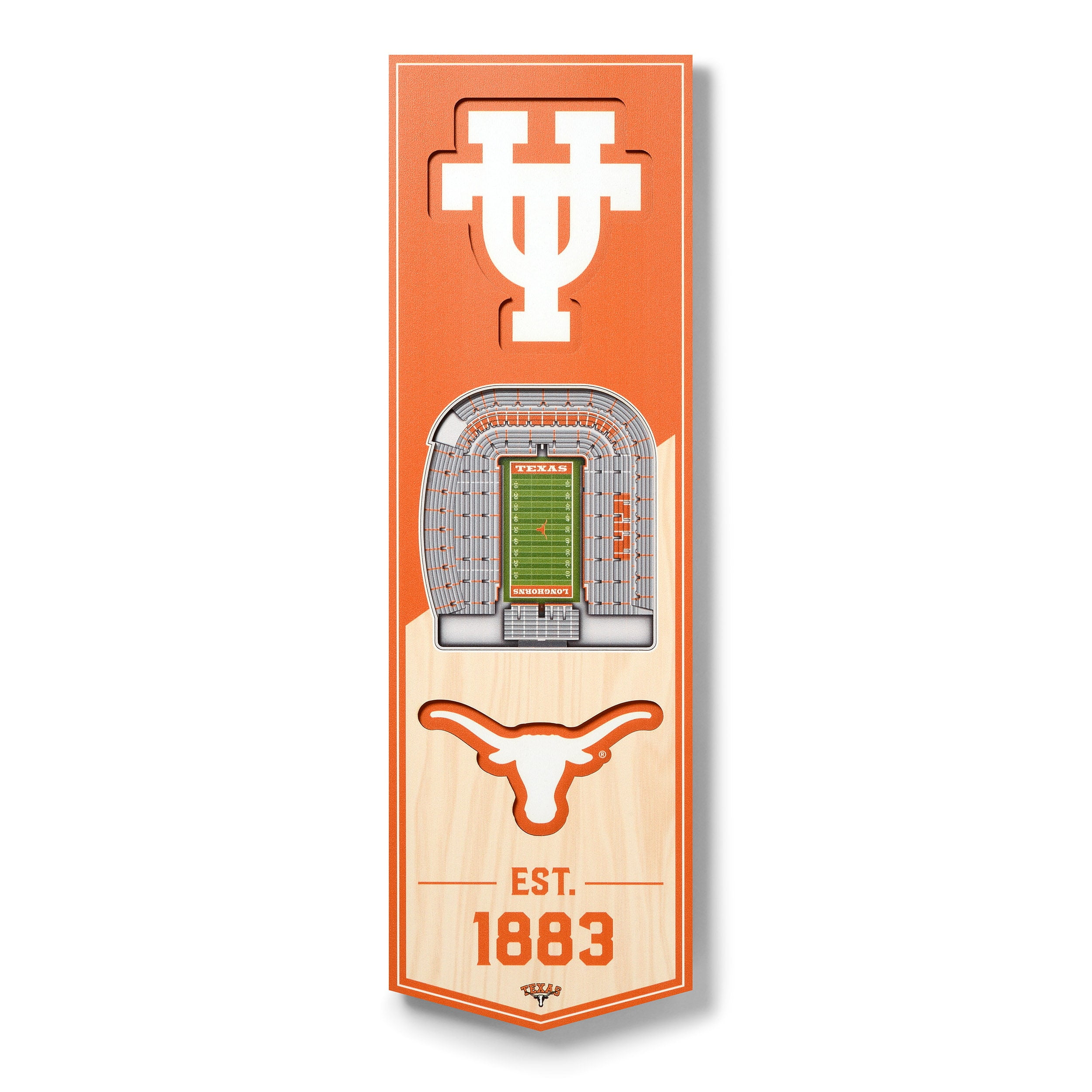 Texas Longhorns 6'' x 19'' 3D StadiumView Banner - Walmart.com