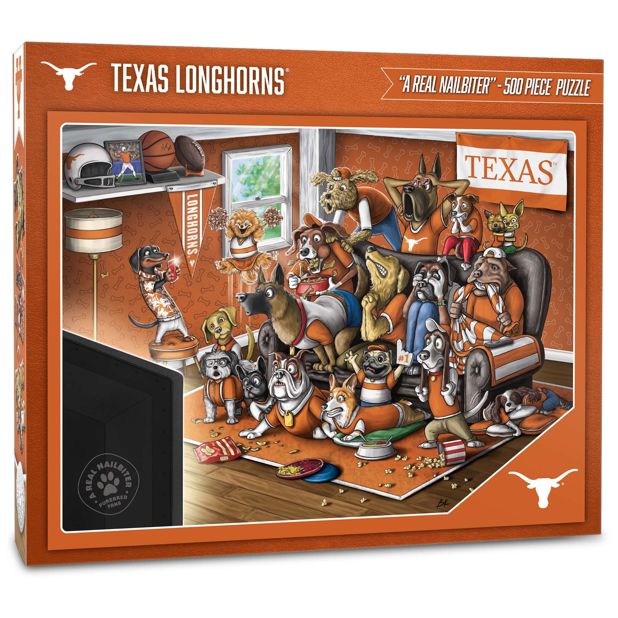 Texas Longhorns Purebred Fans 18'' x 24'' A Real Nailbiter 500-Piece ...