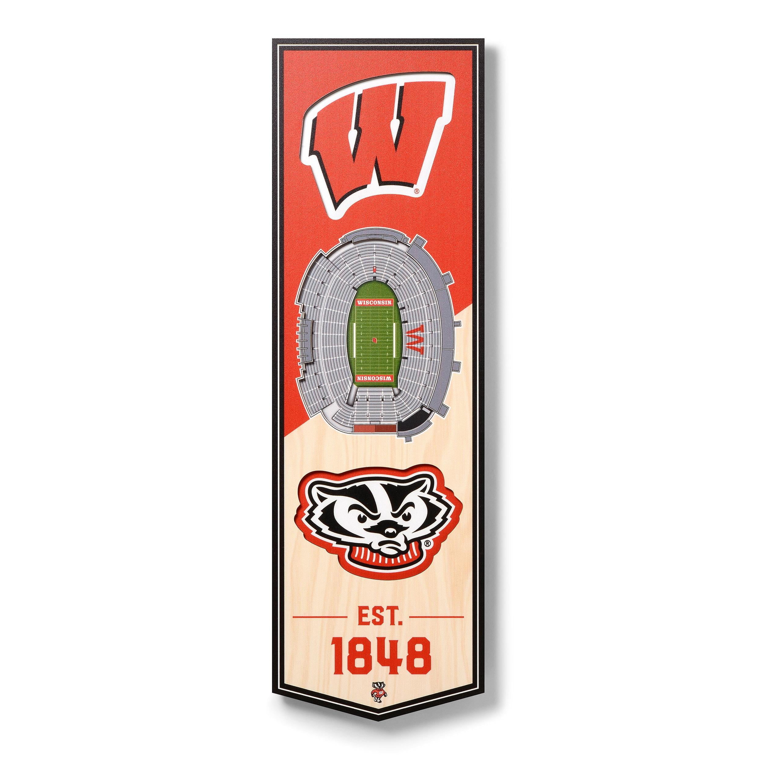 YouTheFan NCAA Wisconsin Badgers 3D Stadium Banner 6x19 - Walmart.com