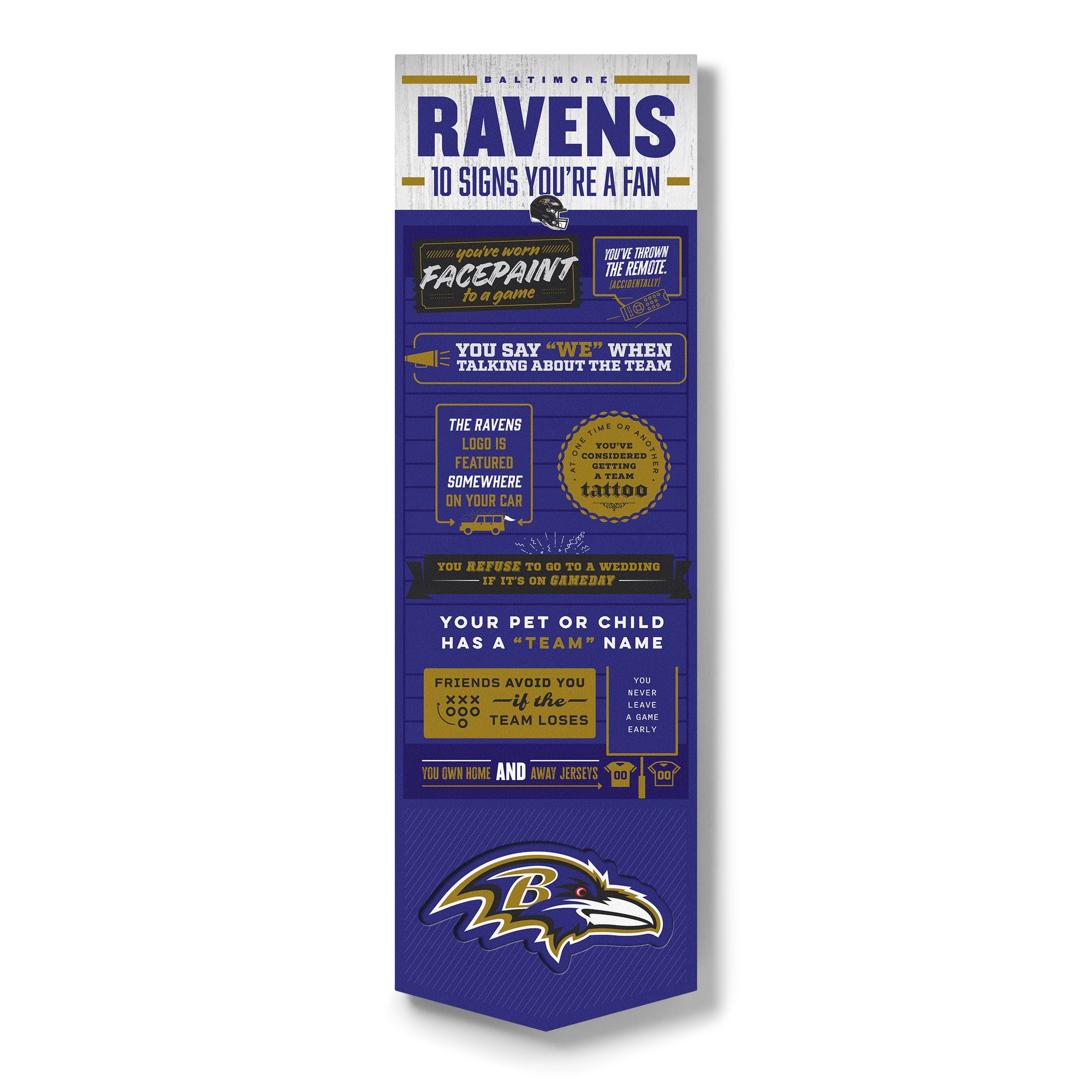 YouTheFan NFL Baltimore Ravens 3D Top 10 Wall Art - Walmart.com