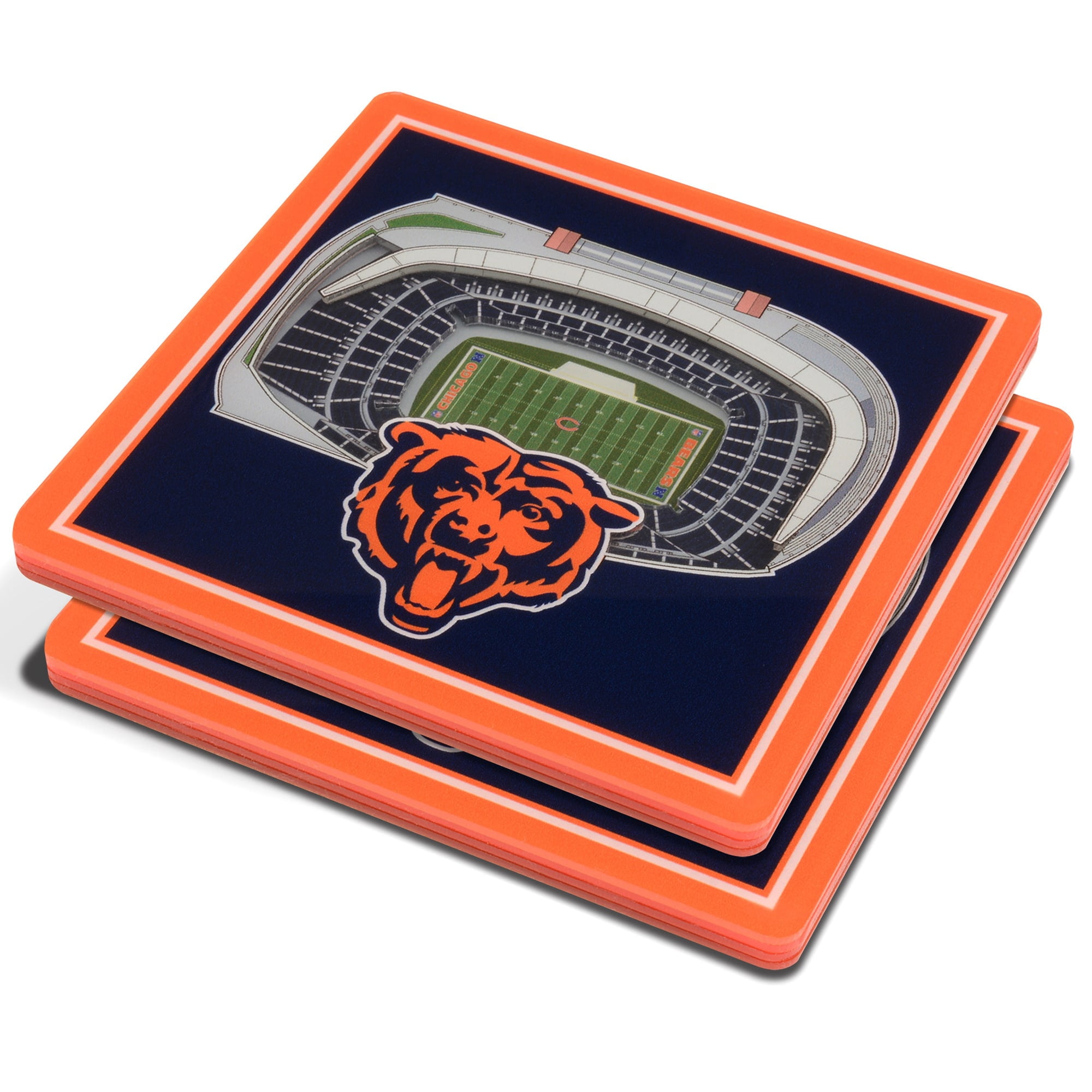 YouTheFan, Blue Chicago Bears 3D StadiumViews Coasters, Acrylic, 4'' x ...