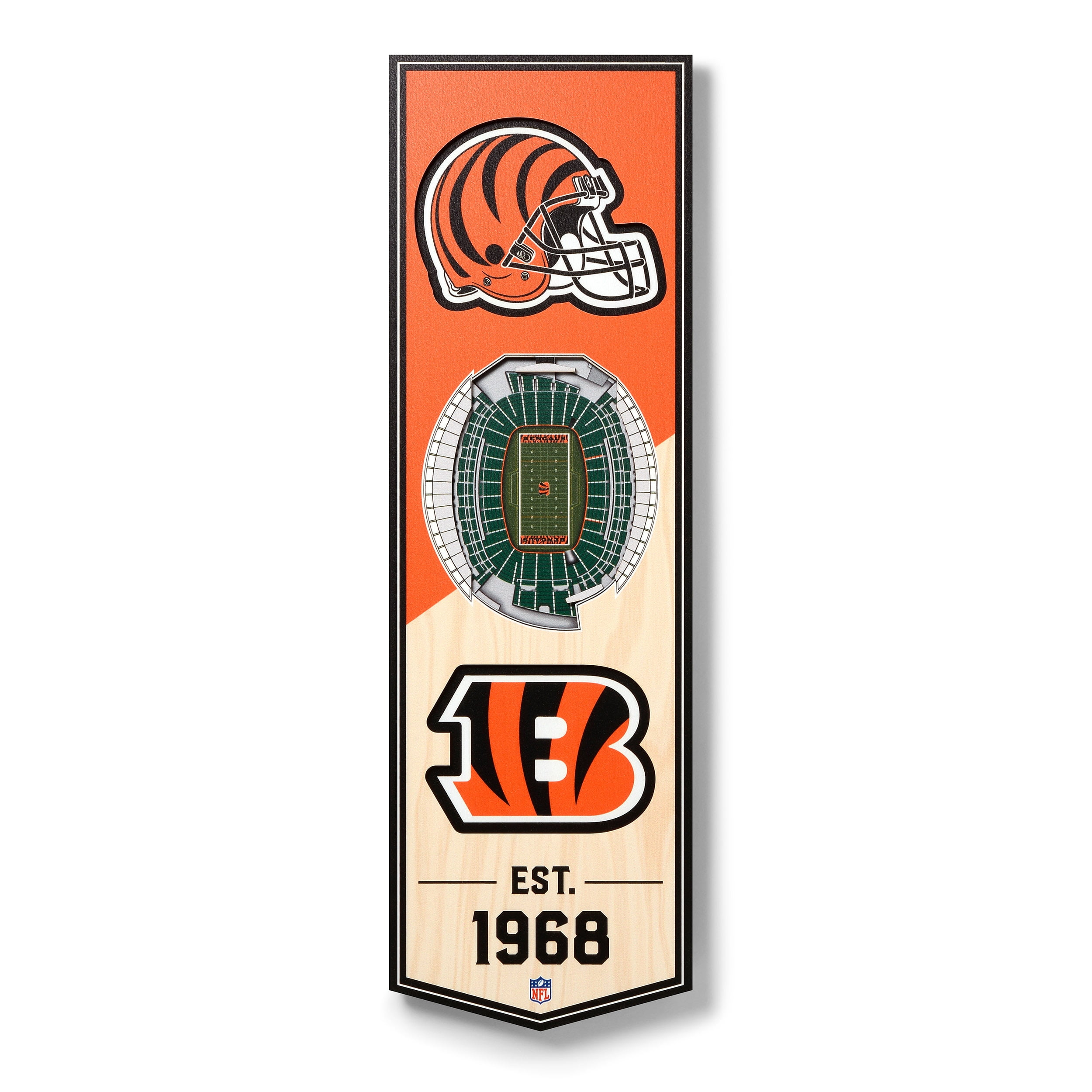 Cincinnati Bengals 6'' x 19'' 3D StadiumView Banner - Walmart.com