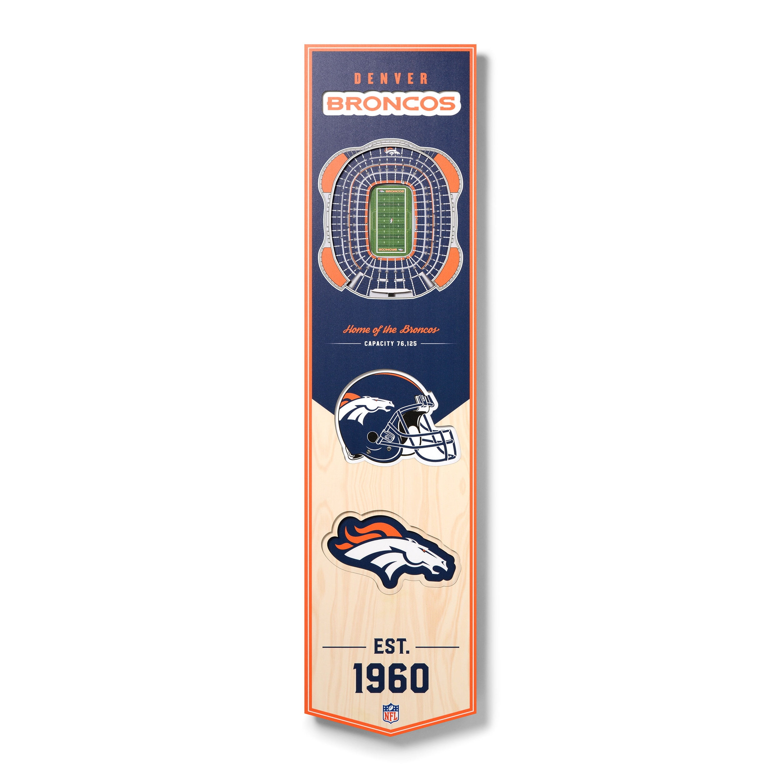 Denver Broncos 8'' x 32'' 3D StadiumView Banner - Walmart.com