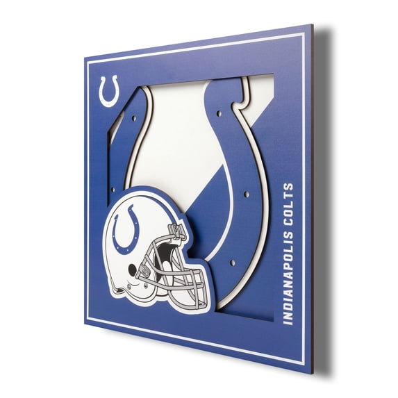 Indianapolis Colts 12'' x 12'' 3D Logo Wall Art - Walmart.com