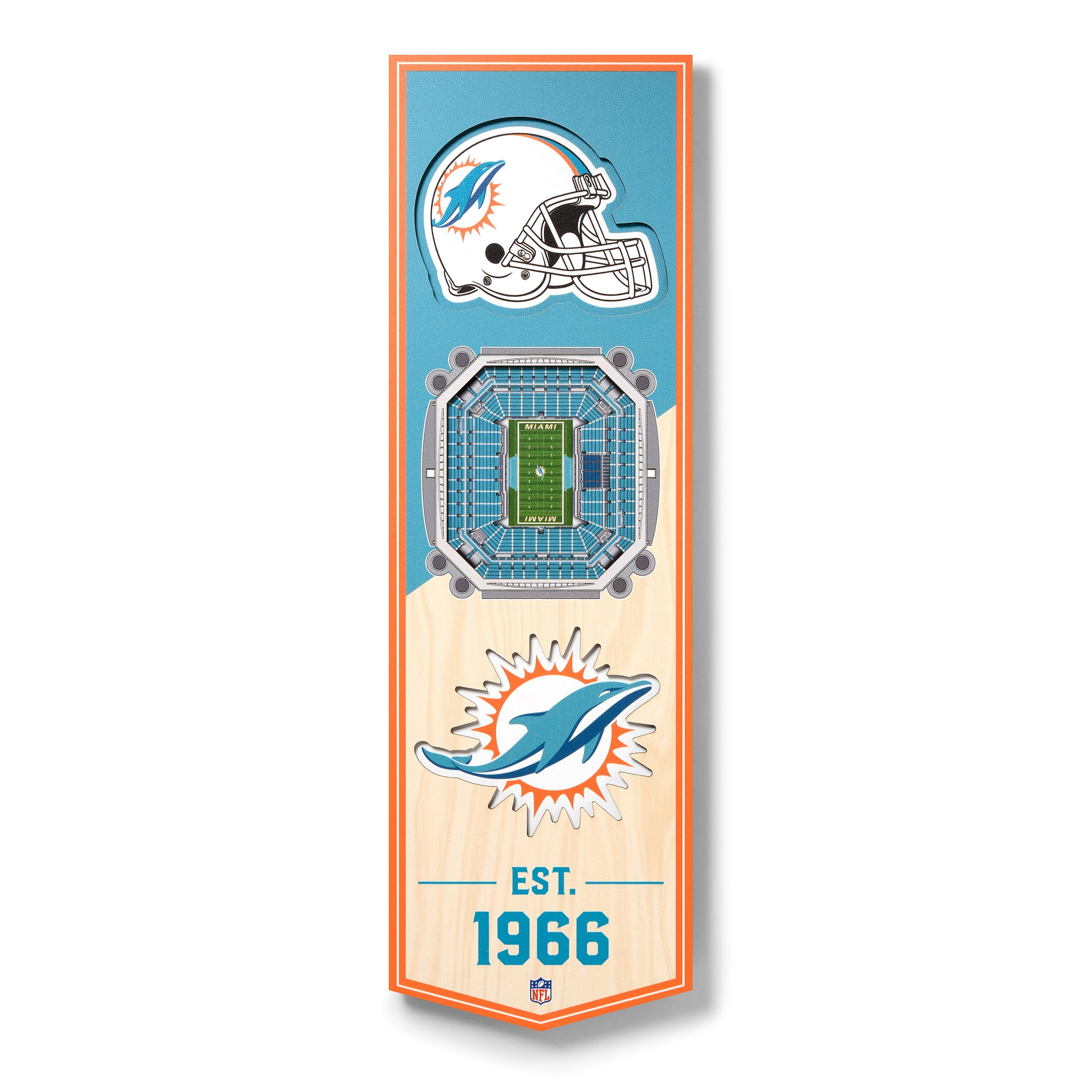 Miami Dolphins 6'' x 19'' 3D StadiumView Banner - Walmart.com