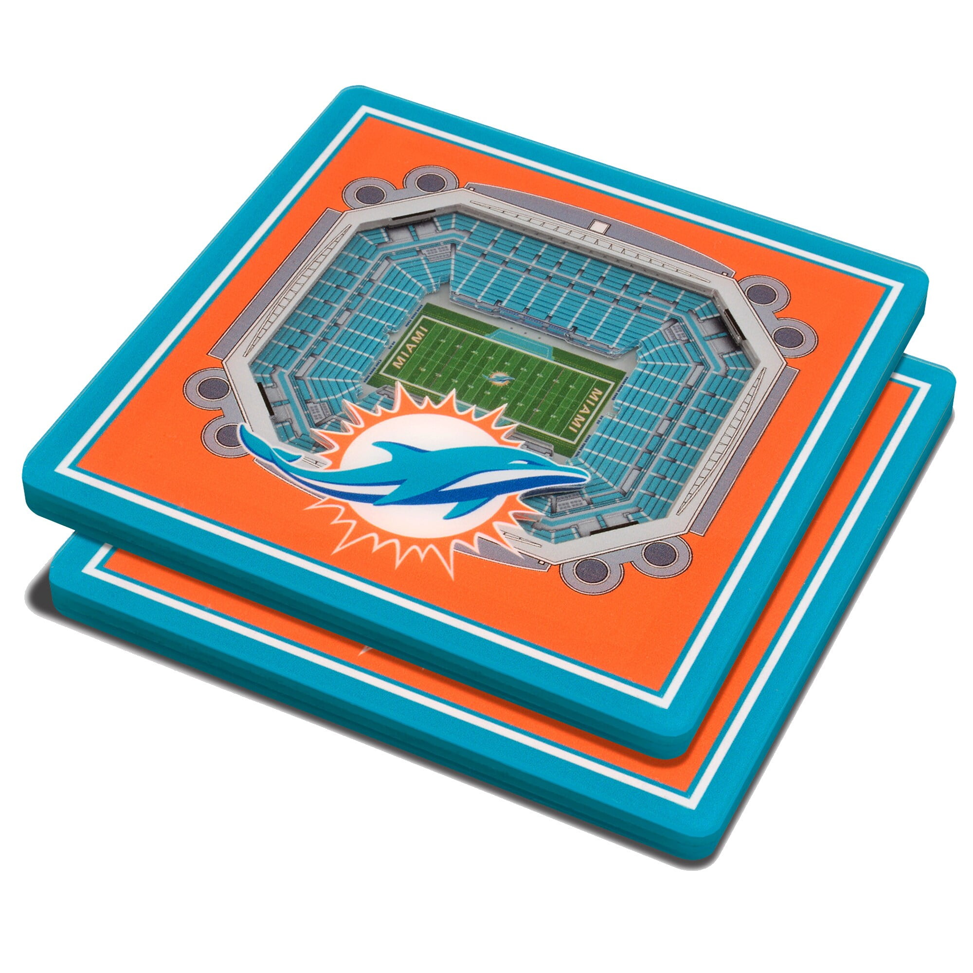 Orange Miami Dolphins 3D StadiumViews Coasters - Walmart.com