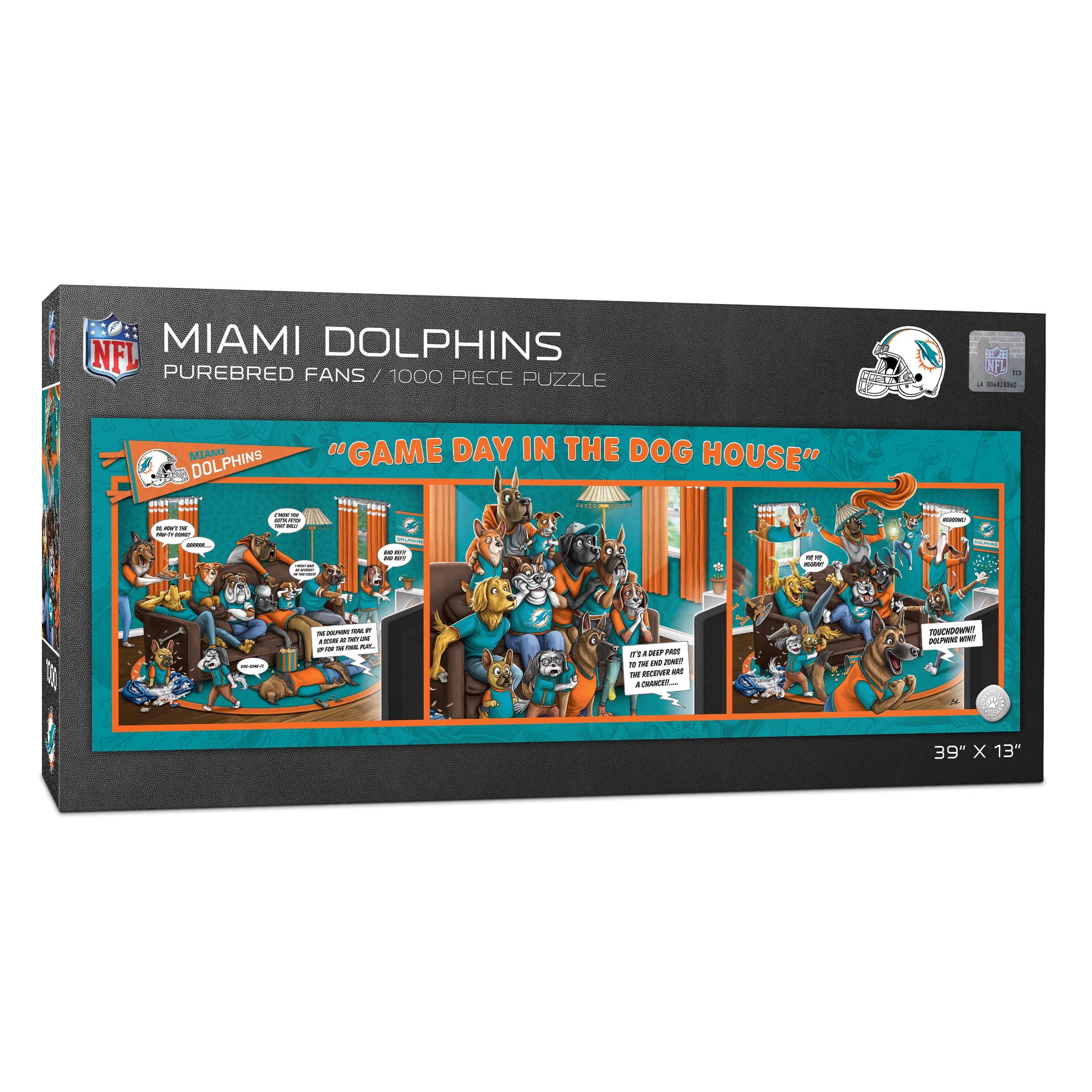 YouTheFan NFL Miami Dolphins Purebred Fans Gameday in the Dog House 1000PC Puzzle - Walmart.com