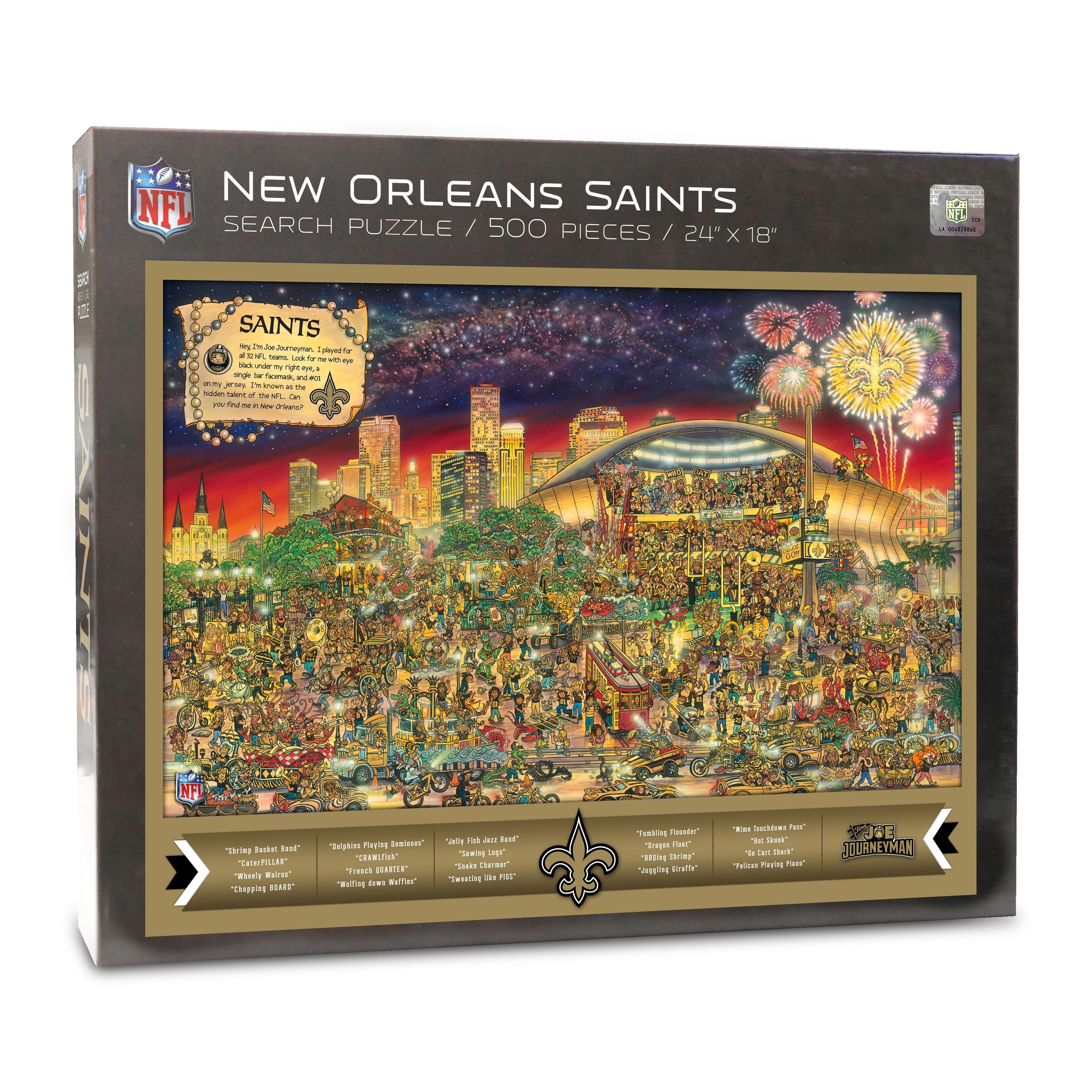 YouTheFan NFL New Orleans Saints Puzzle - 500 PC - Hand-Drawn Artwork ...