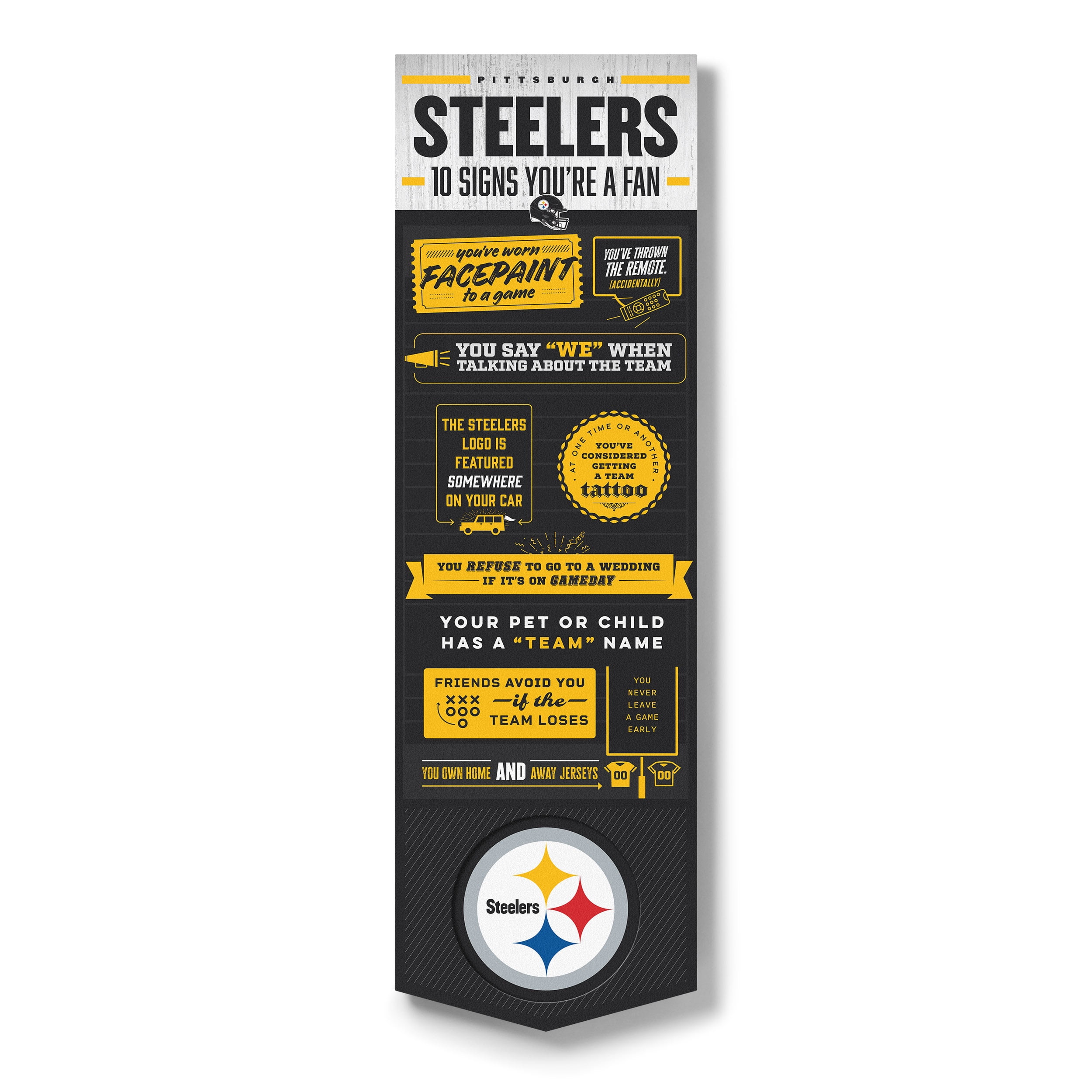 YouTheFan NFL Pittsburgh Steelers 3D Top 10 Wall Art - Walmart.com