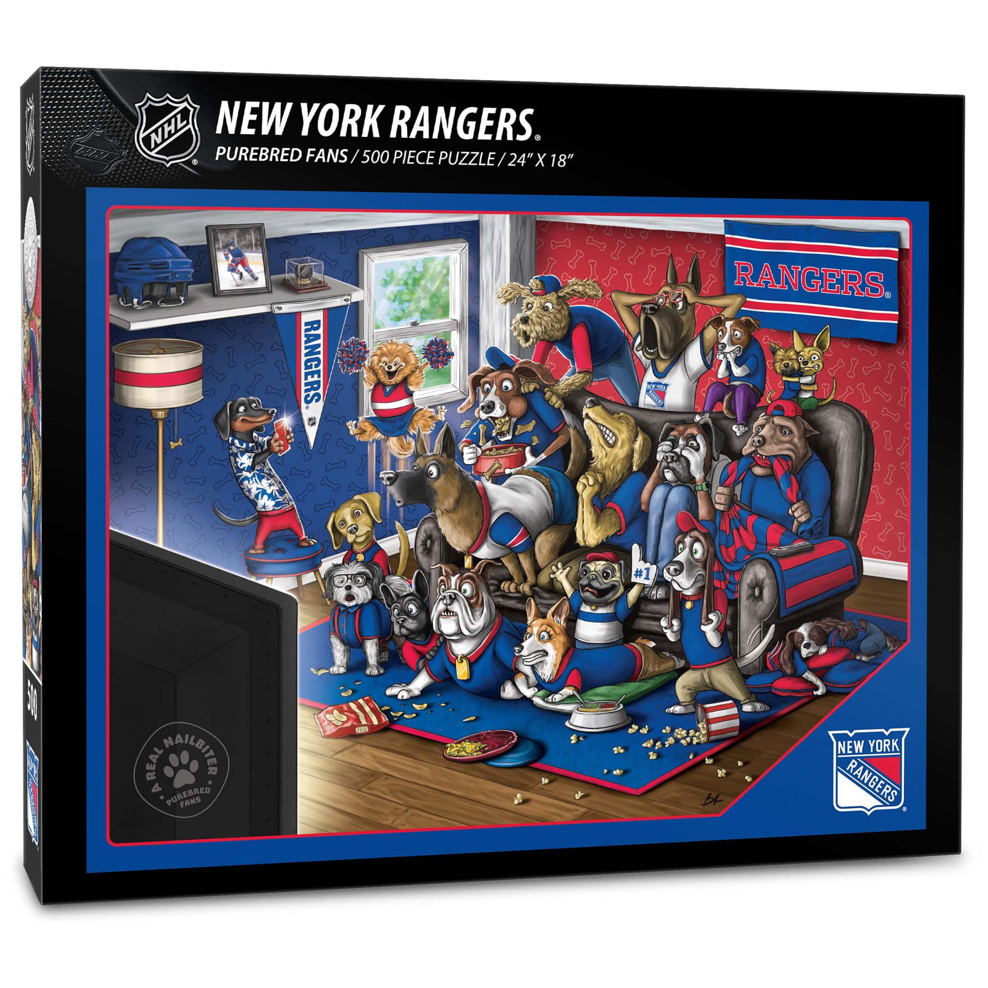 New York Rangers Purebred Fans 18'' x 24'' A Real Nailbiter 500-Piece ...