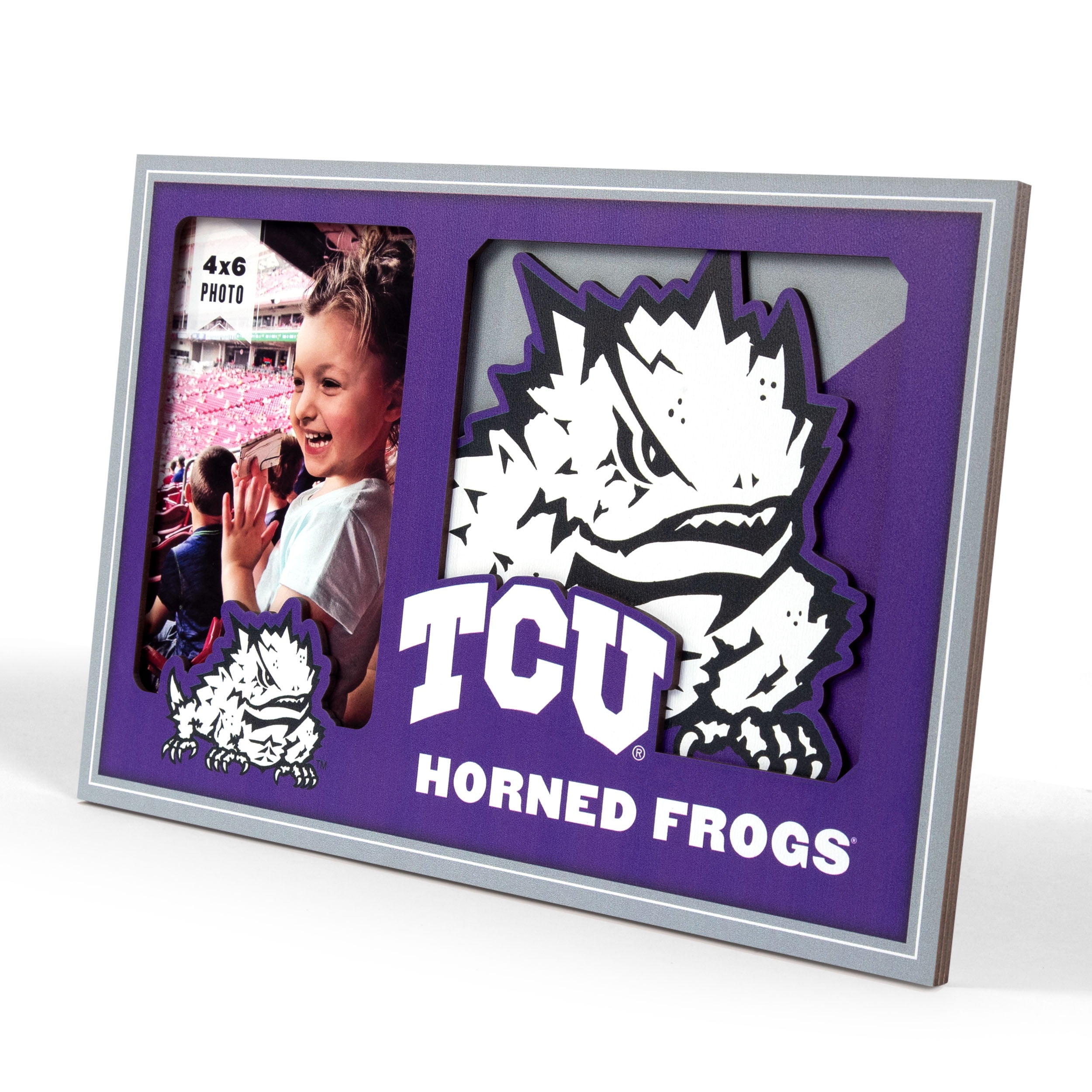 TCU Horned Frogs 3D Logo Picture Frame - Walmart.com