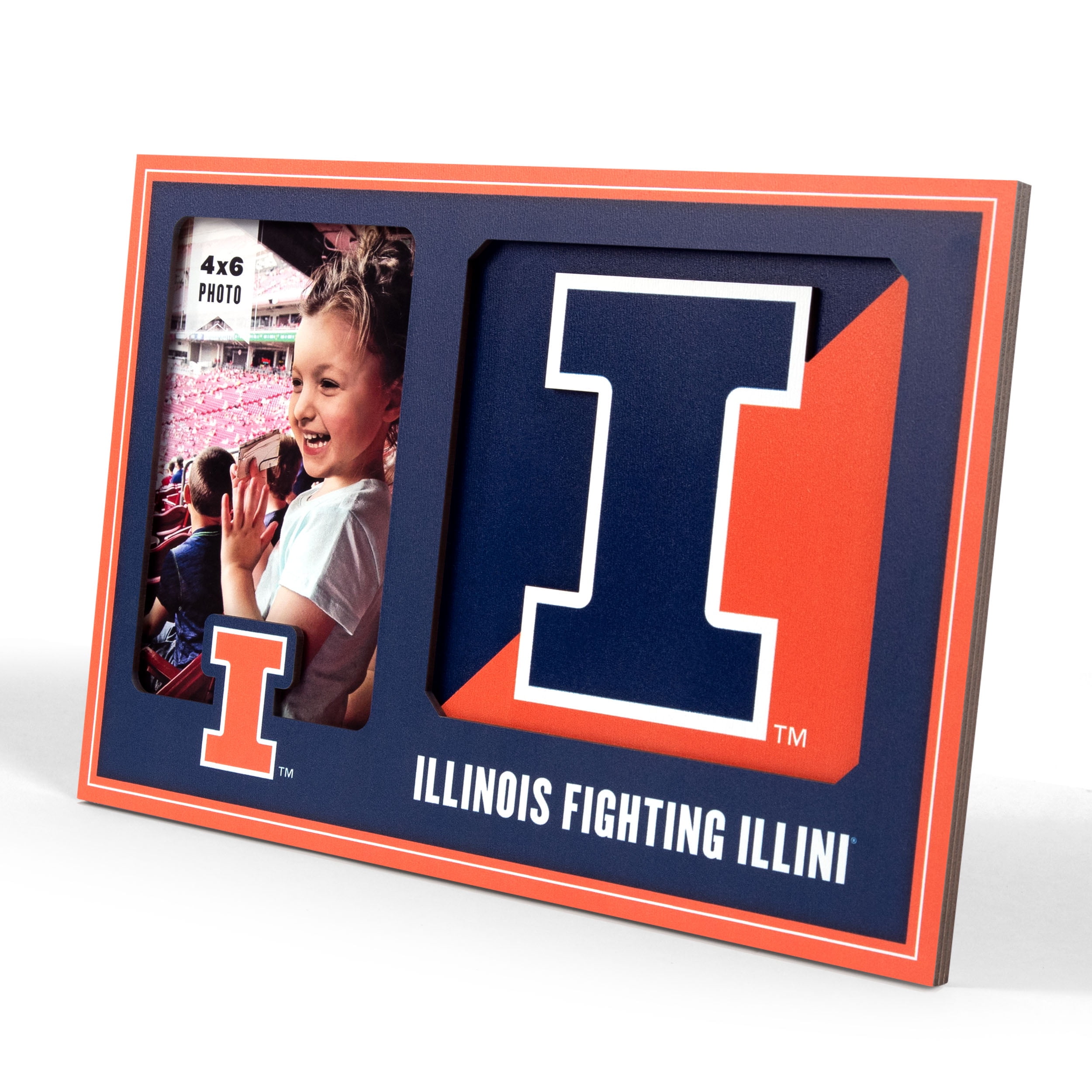 Illinois Fighting Illini 3D Logo Picture Frame - Walmart.com