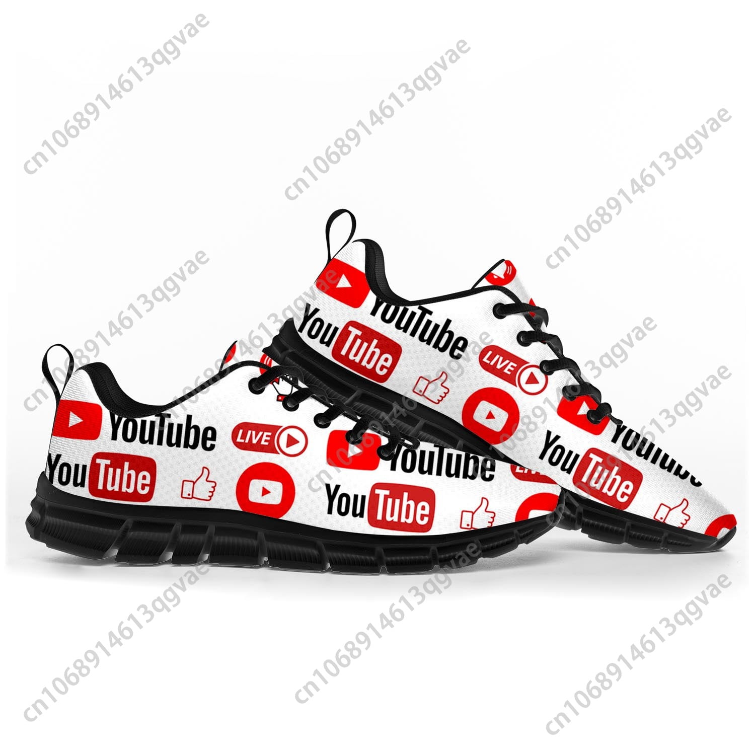 YouTube Logo Sports Shoes Mens Womens Teenager Kids Children Customized ...