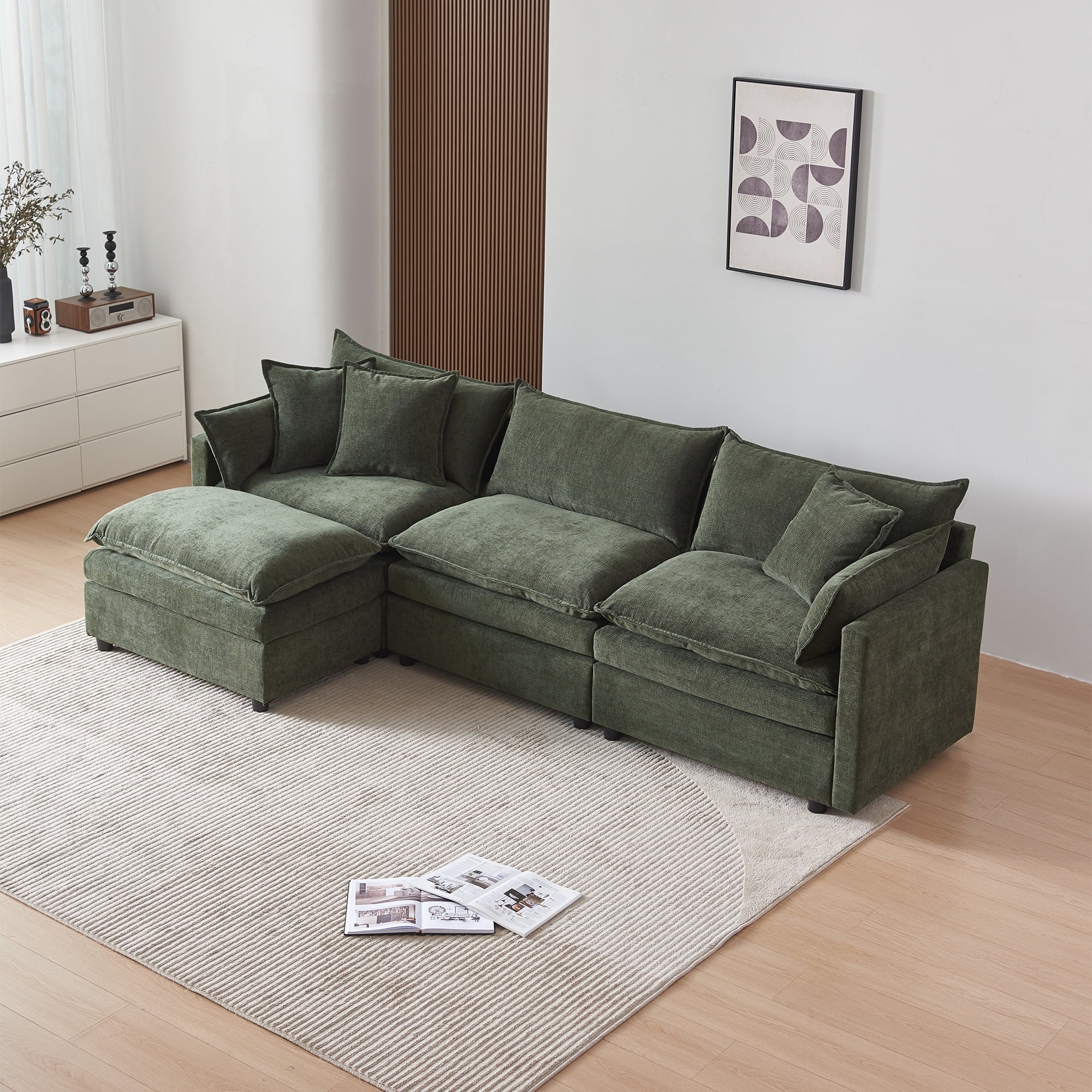 Youdao 108" Modular Sectional Couch, Modern L-Shaped Convertible Sofa ...