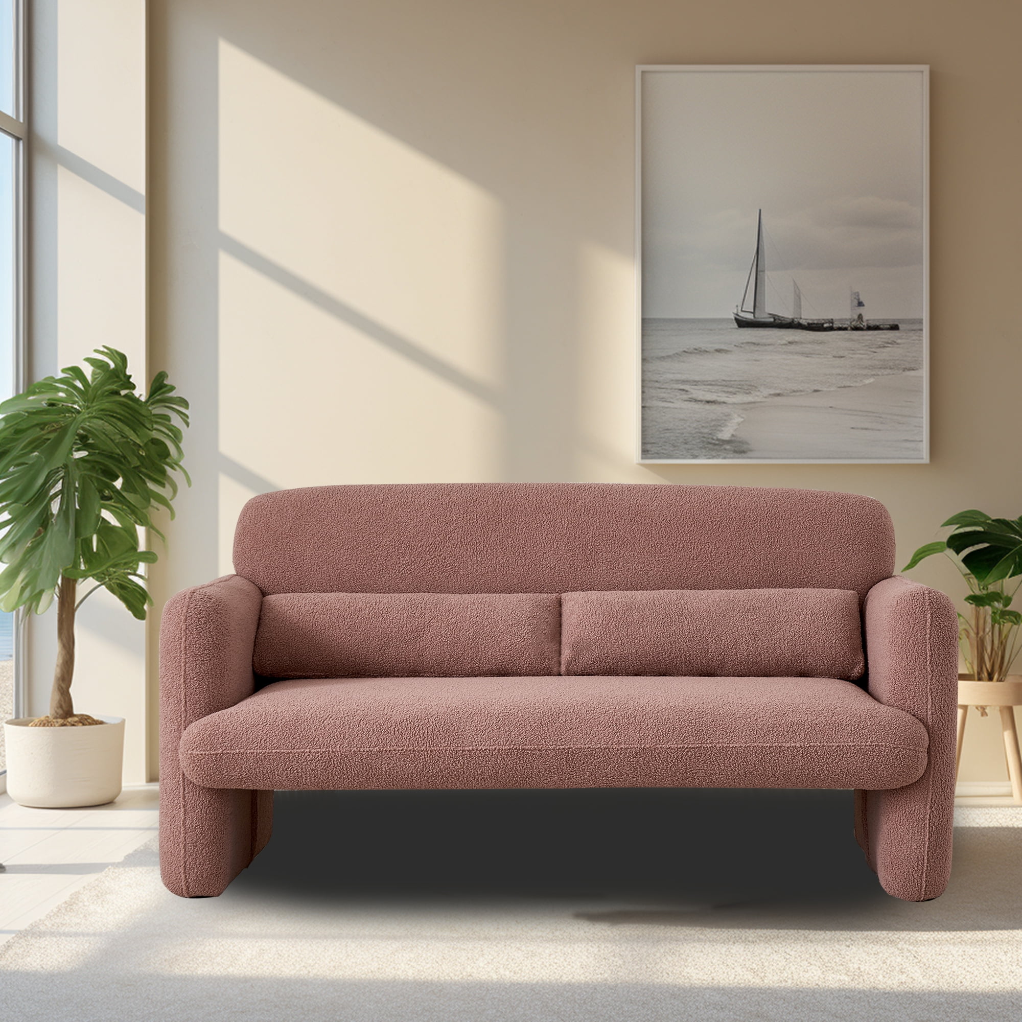 Youdao 59 inch Loveseat Sofa Small Couch Two Seat Mid Century Modern ...