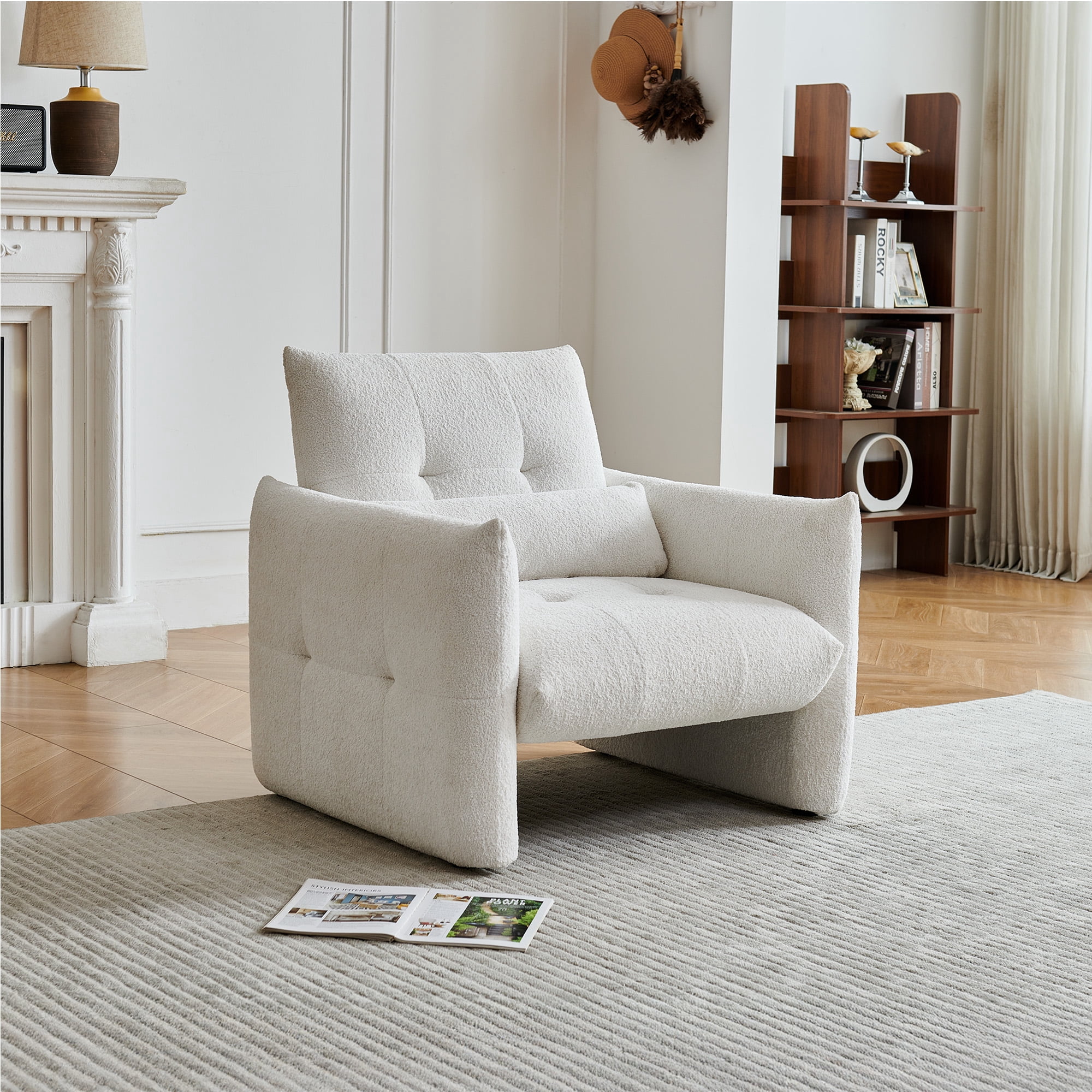 Youdao Accent Chair, Raindrop Velvet Fabric Armchair, Cloud-Like Lounge ...