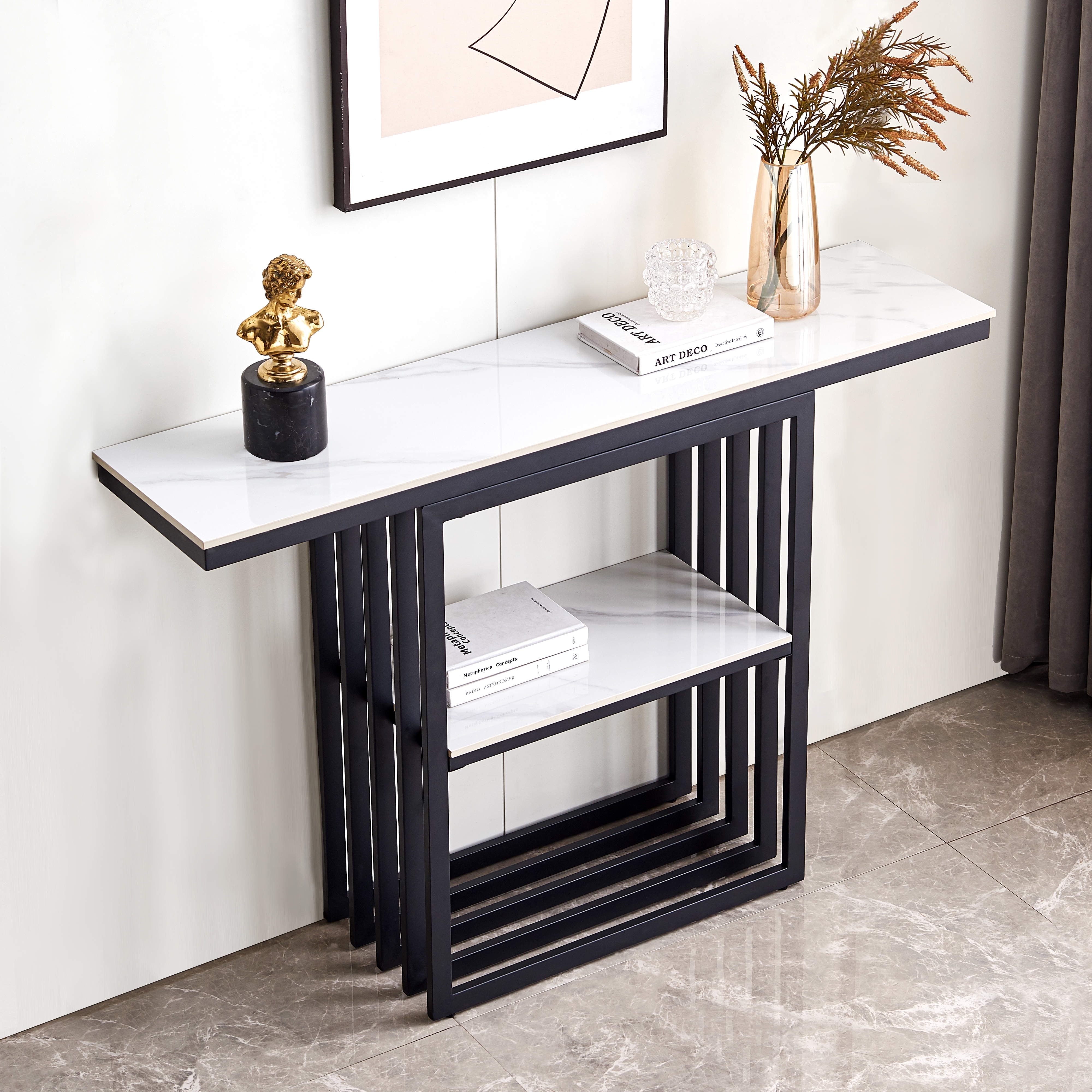 Youdao Entryway Table with Storage, Modern 47-Inch Console Table Accent ...