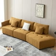 Youdao Modern Living Room Curved Sofa, 3-Seater Upholstered Sectional ...