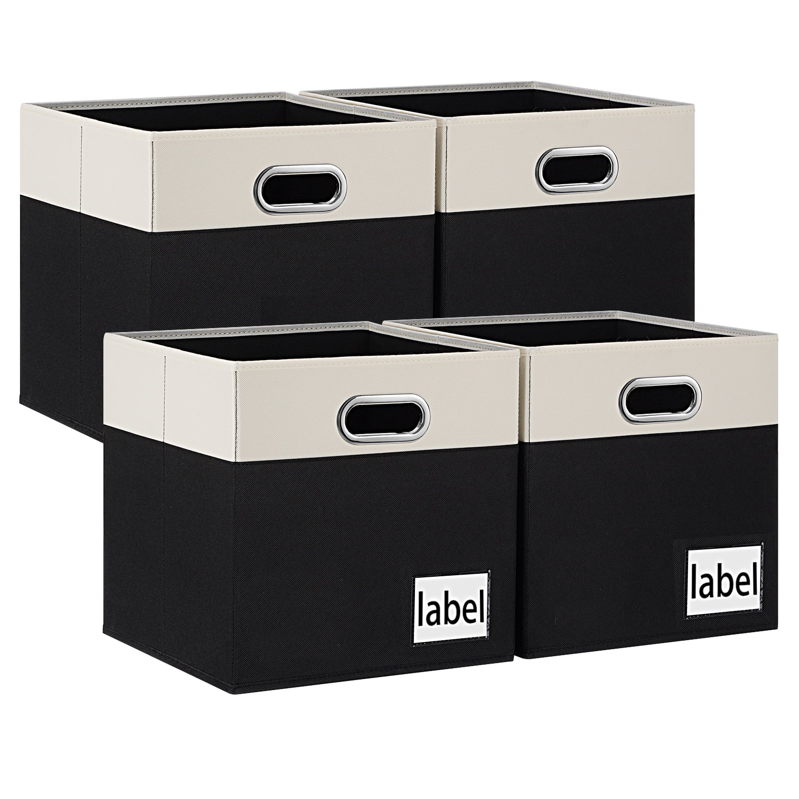 Youfenhome 12 Inch Cube Storage Bins With Label Cards And Dual Metal Handles Decorative Cube