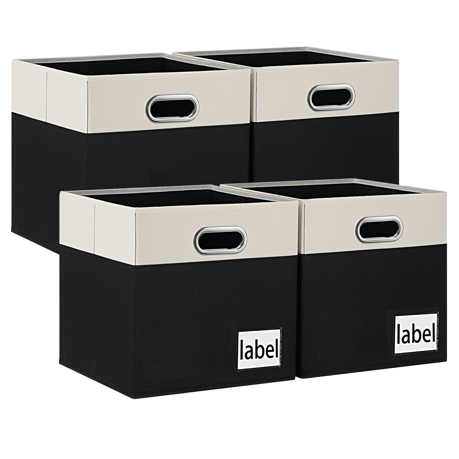 Youfenhome 13 Inch Cube Storage Bins with Label Cards and Dual Metal ...