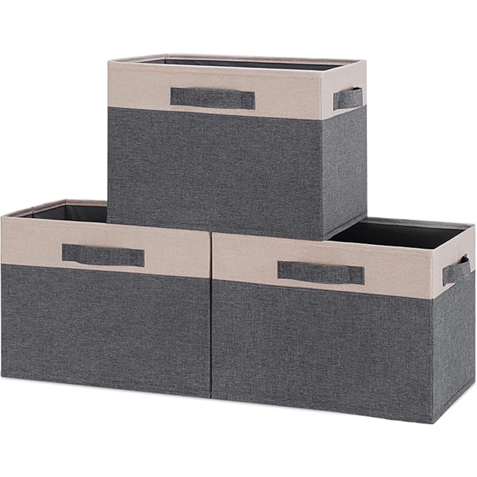 Youfenhome Large Fabric Storage Bins for Closet with 3 Handles ...