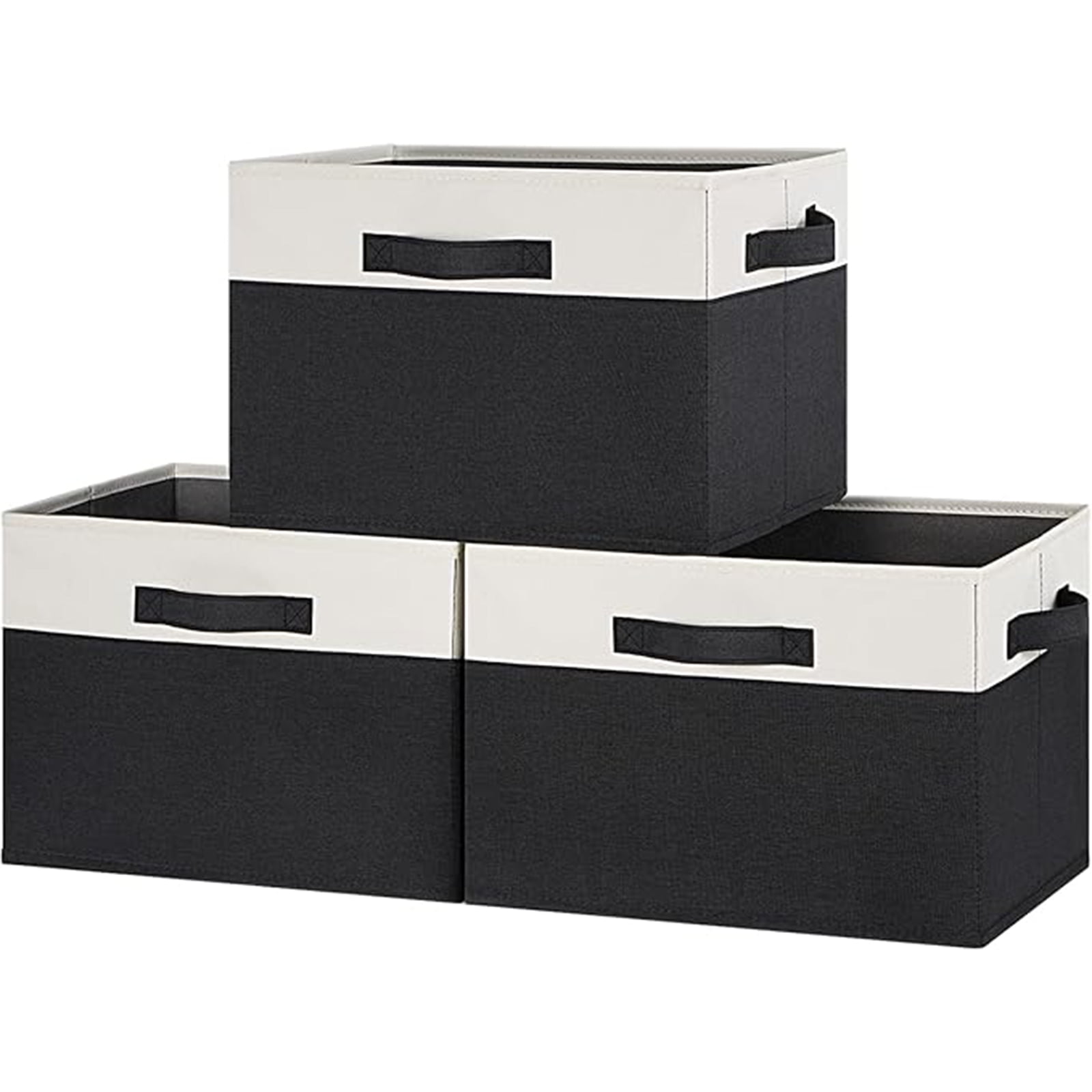 Youfenhome Large Fabric Storage Bins for Closet with 3 Handles ...