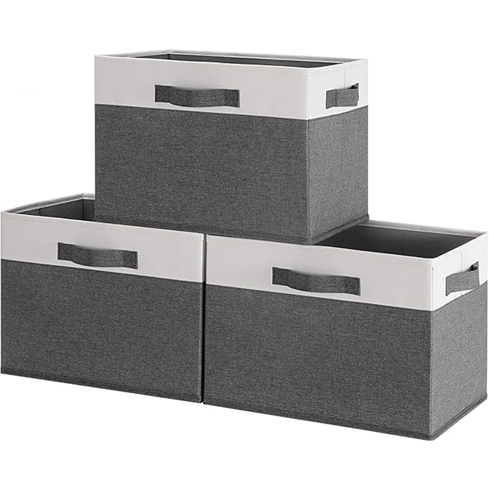 Youfenhome Large Fabric Storage Bins for Closet with 3 Handles ...