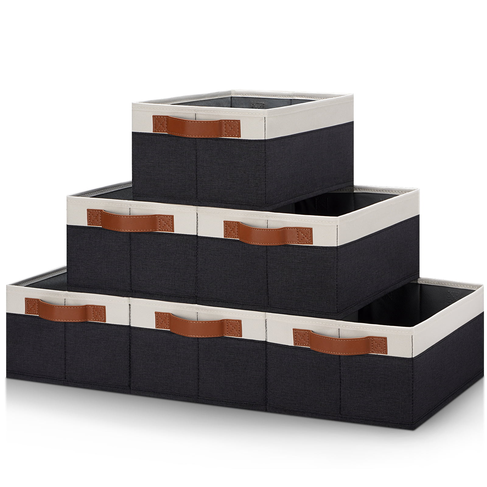 Youfenhome Small Fabric Storage Bins [6-Pack], Closet Storage Bins for ...