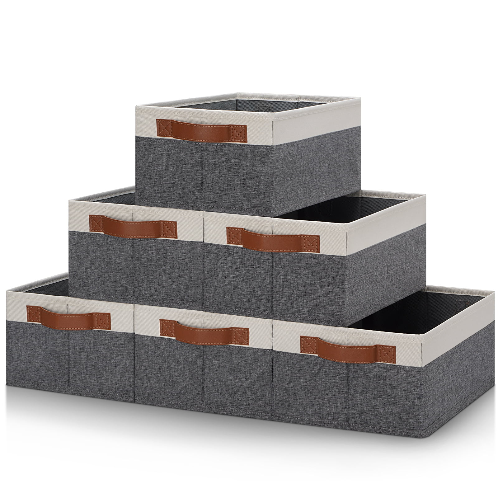 Youfenhome Small Fabric Storage Bins [6-Pack], Closet Storage Bins for ...