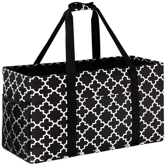 Youfenhome Stand Up Extra Large Utility Tote Bag with Metal Wire Frame ...