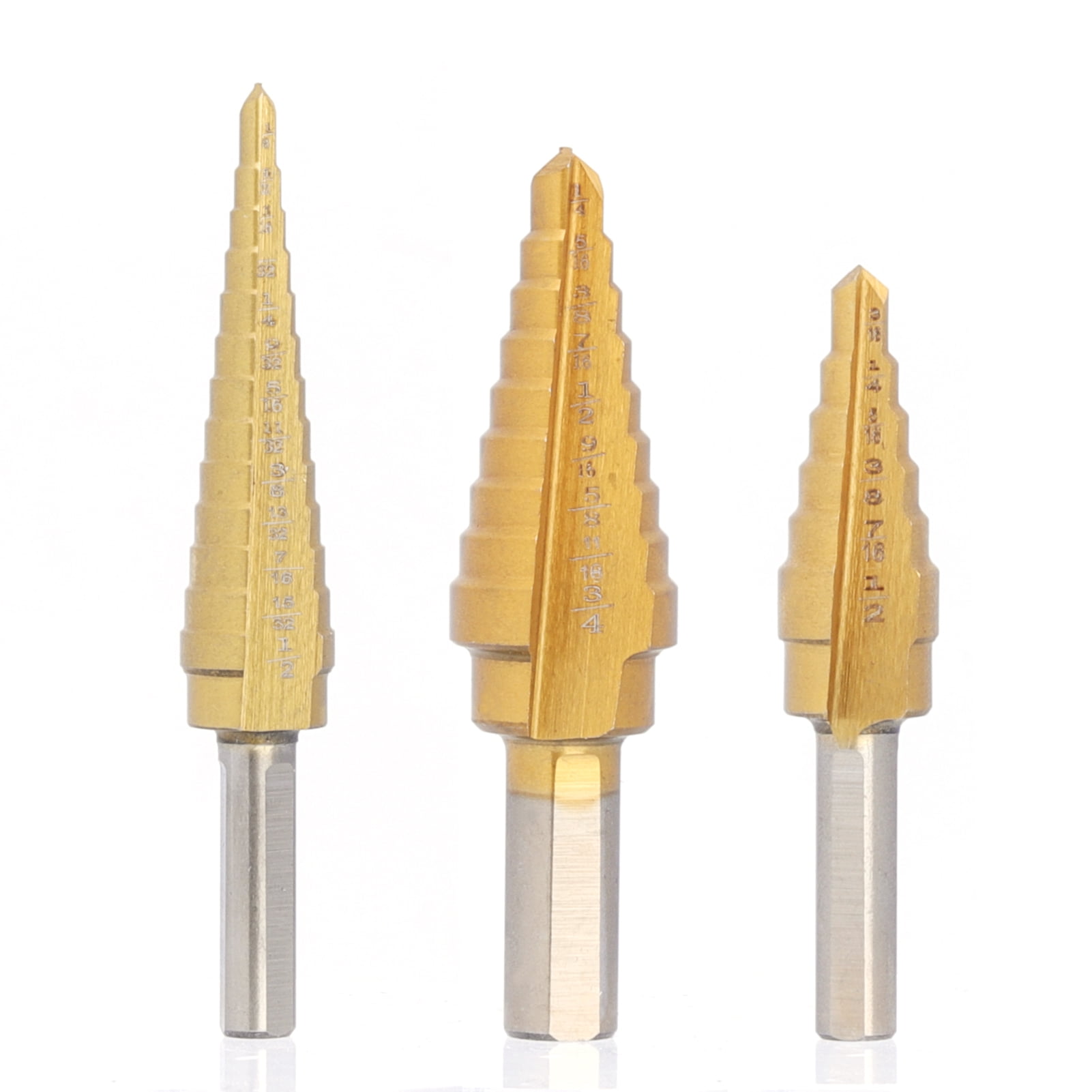 Yougfin Step Drill Bits-Titanium Coated High Speed Steel Step Drill Bit ...
