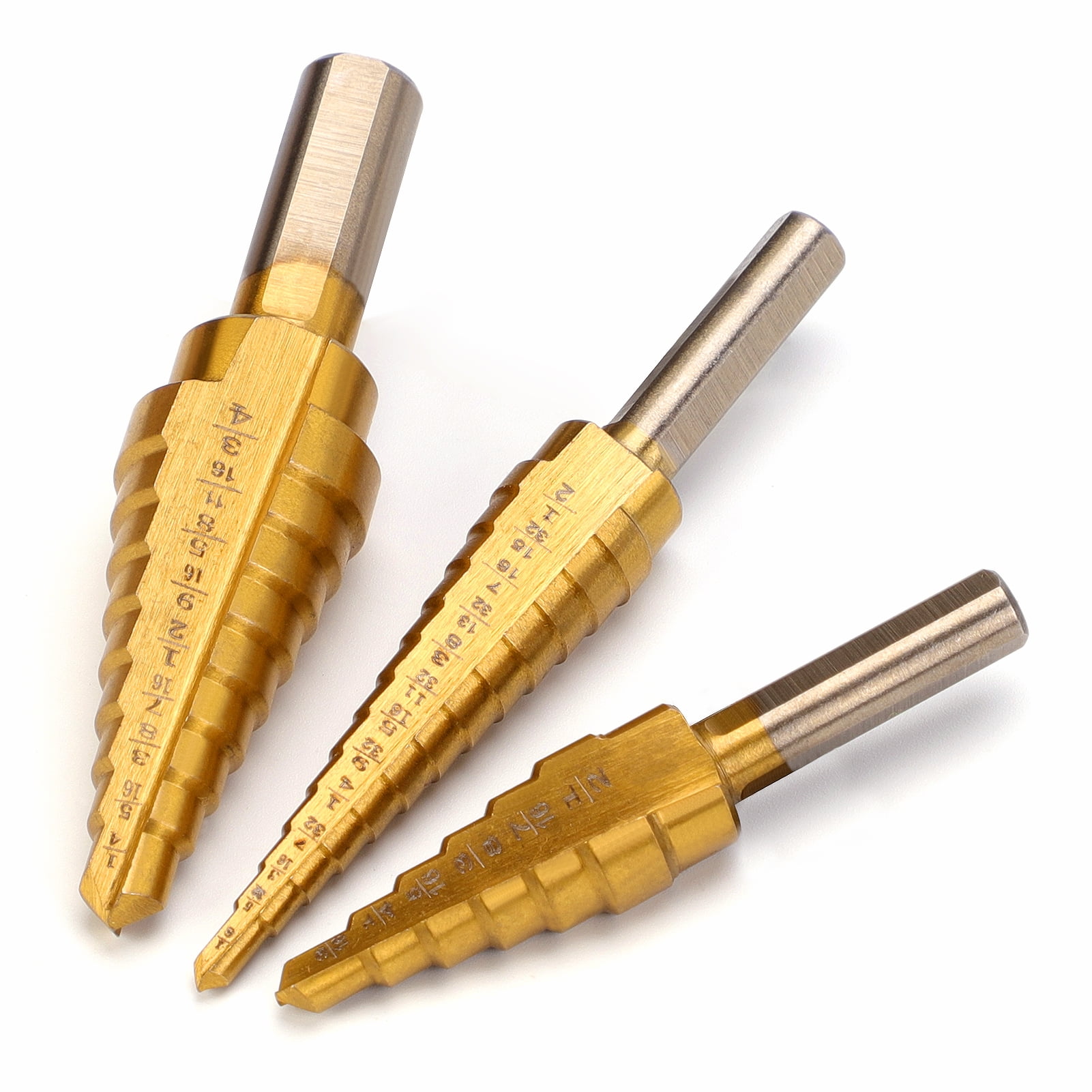 Yougfin Step Drill Bits-Titanium Coated High Speed Steel Step Drill Bit ...