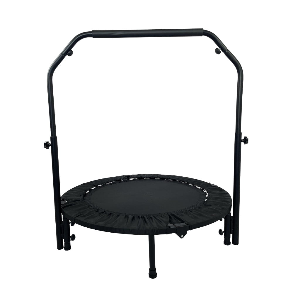 Yougu 40" Fordable Mini Trampoline with Adjustable Handrails, 330 lbs ...