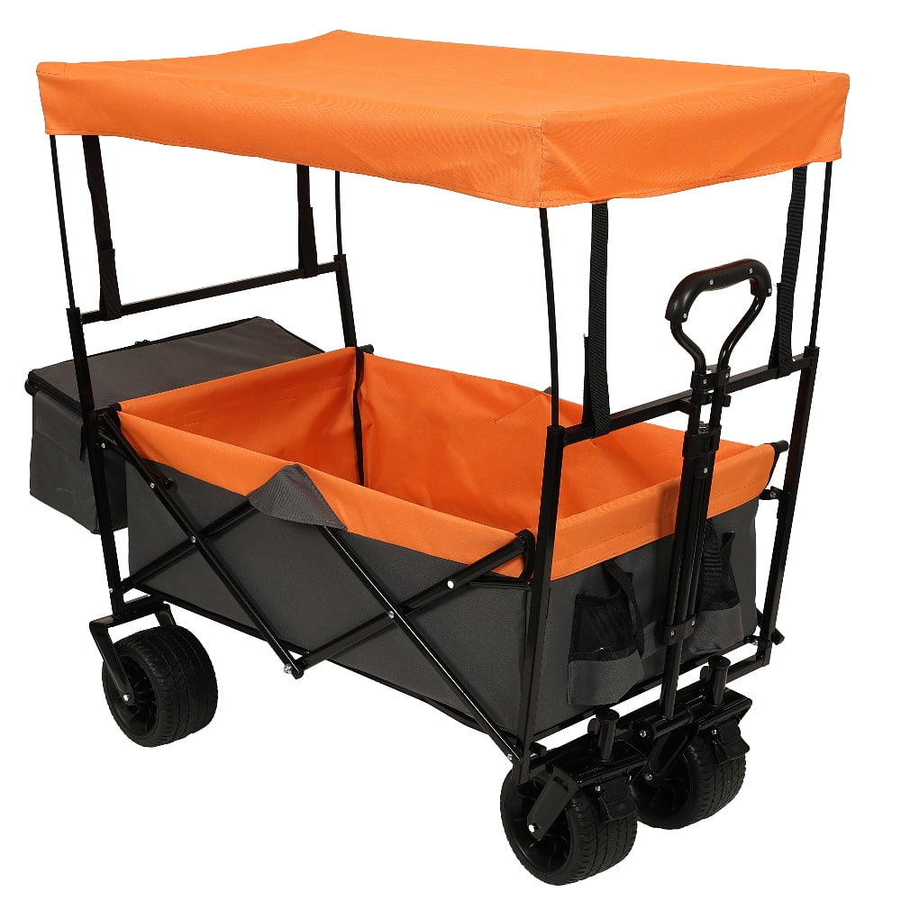 Yougu 480 ibs Collapsible Wagon with Canopy, Equipped With 7-inch All ...