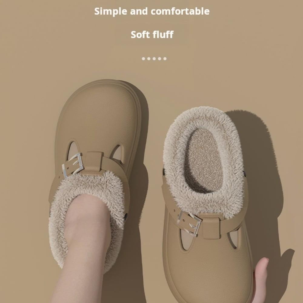Yougu Classic Clogs Waterproof Winter Fuzzy Slippers for Women Men ...