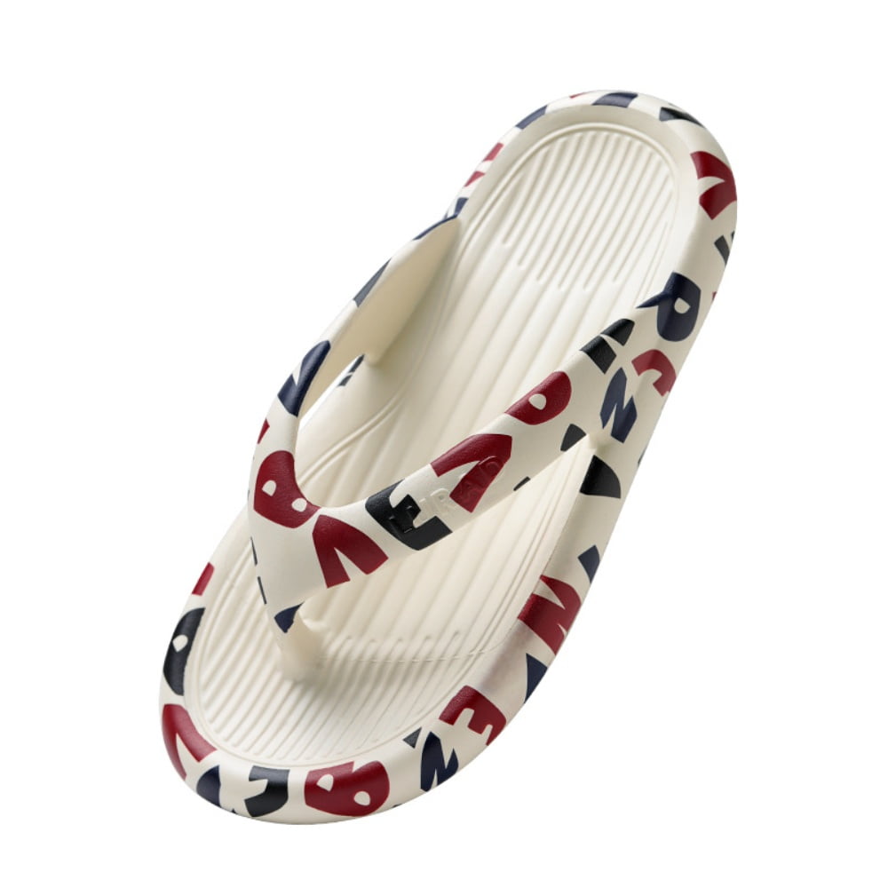 Yougu Flip Flop Sandals for Men - Slip Resistant, English Letter US 7-8 ...