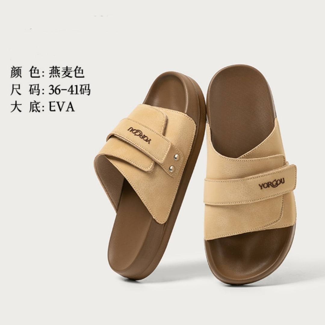 Yougu Summer Single Color EVA Sole Bottom Beach Leather Sandals For ...