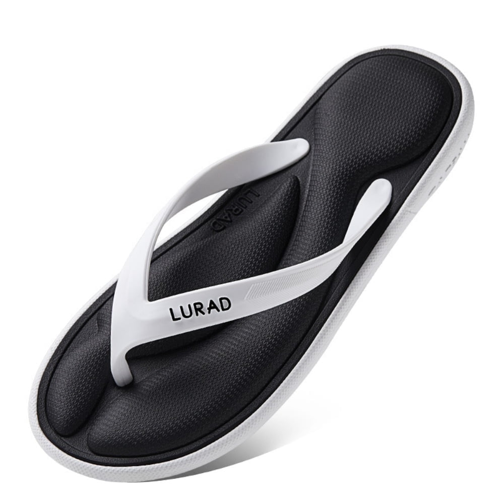 Yougu Women's Memory Foam Flip Flop Sandals, Black, Size US 7-8 ...