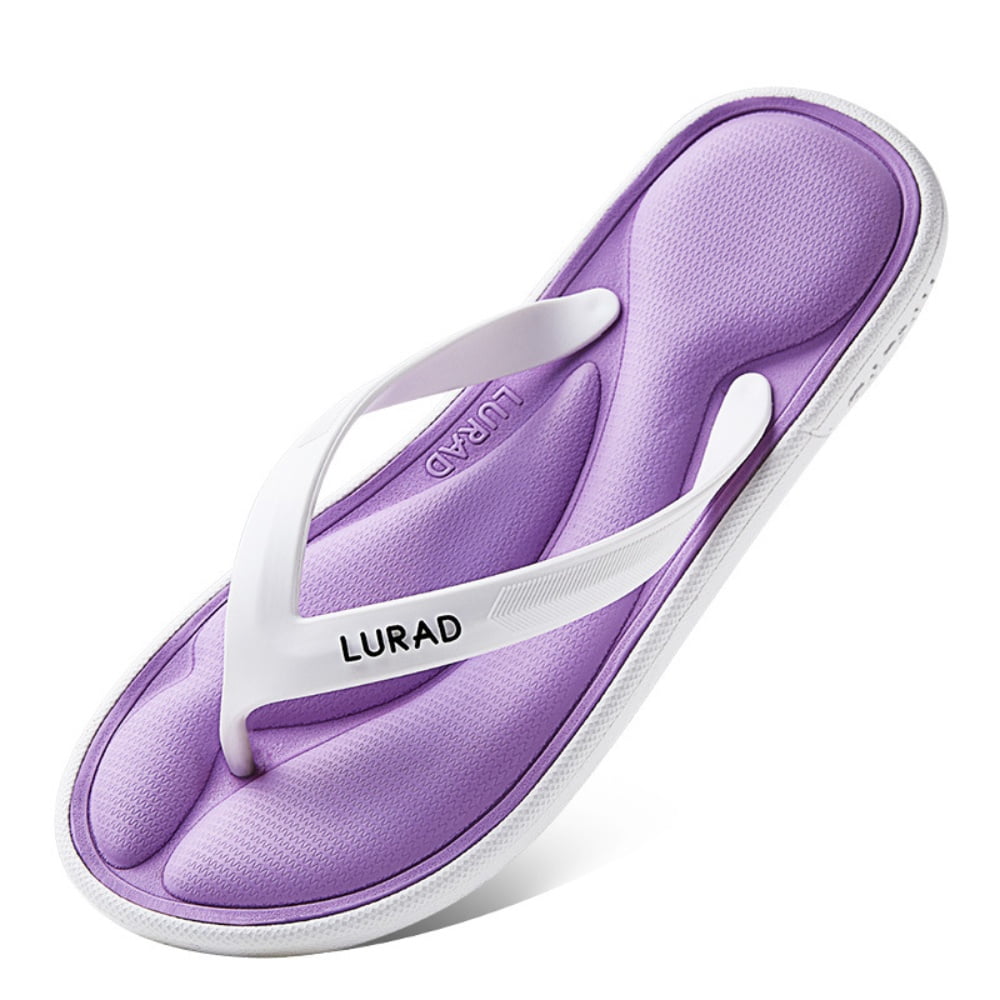 Yougu Women's Memory Foam Flip Flop Sandals, Purple, Size US 5-6 ...